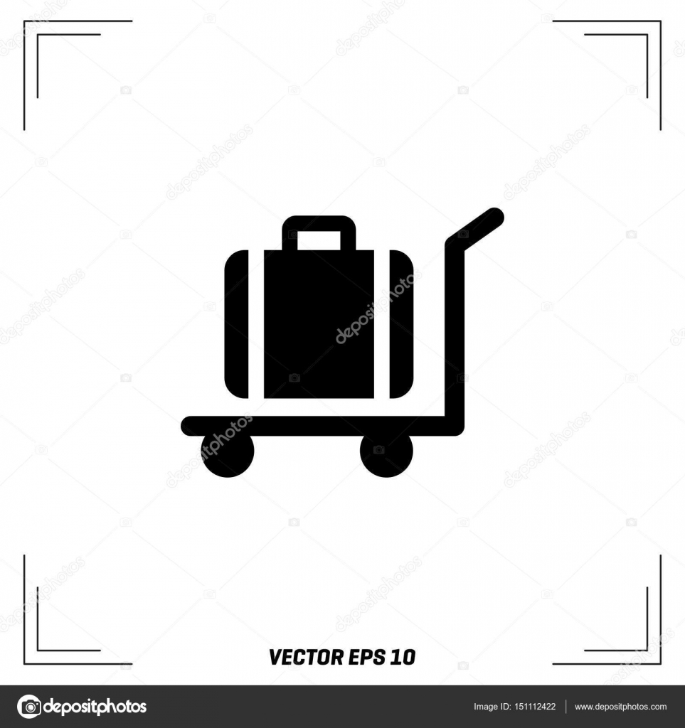 Luggage trolley icon Stock Vector by ©ibrandify 151112422