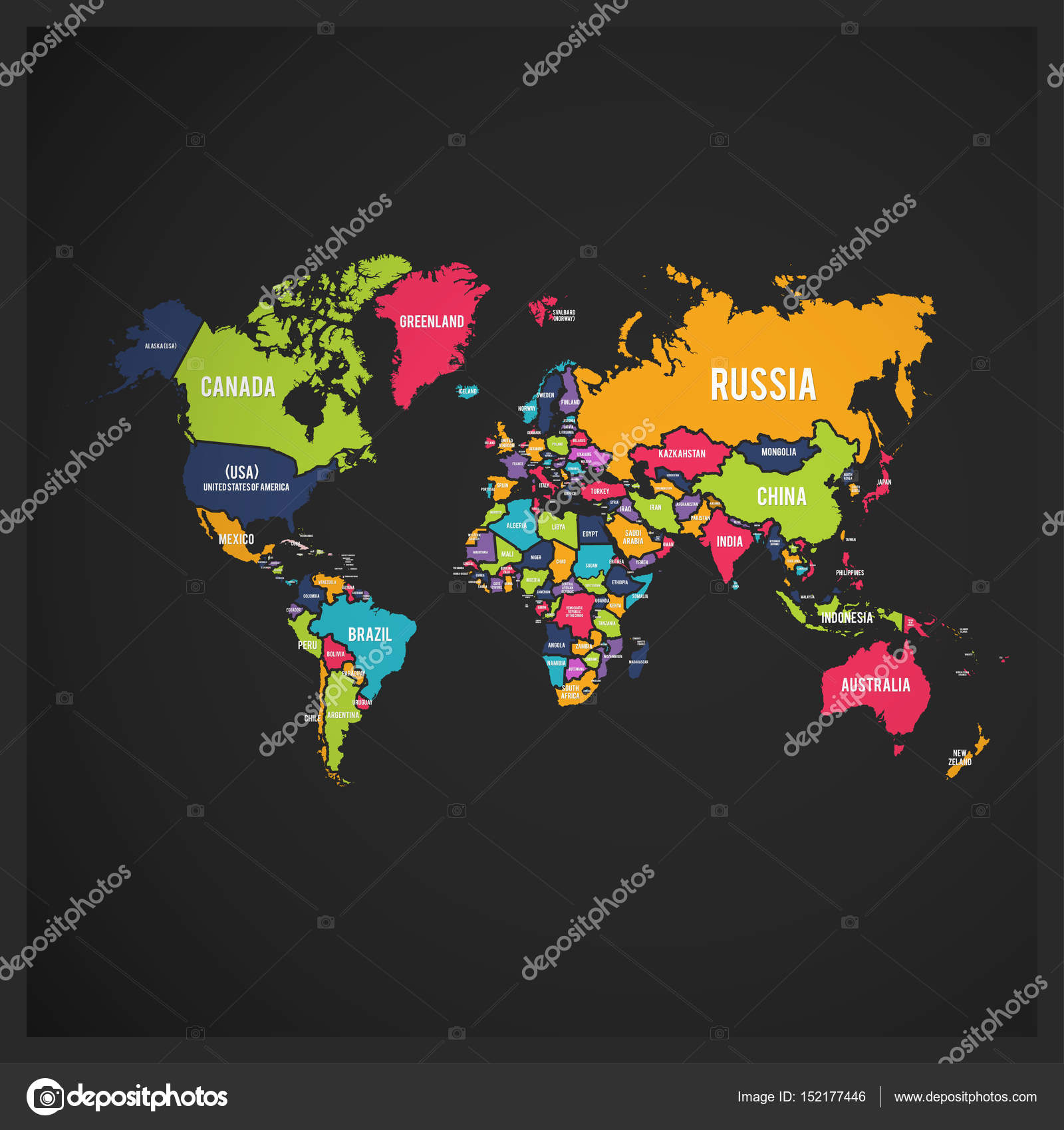 Colorful World map Stock Vector Image by ©ibrandify #152177446