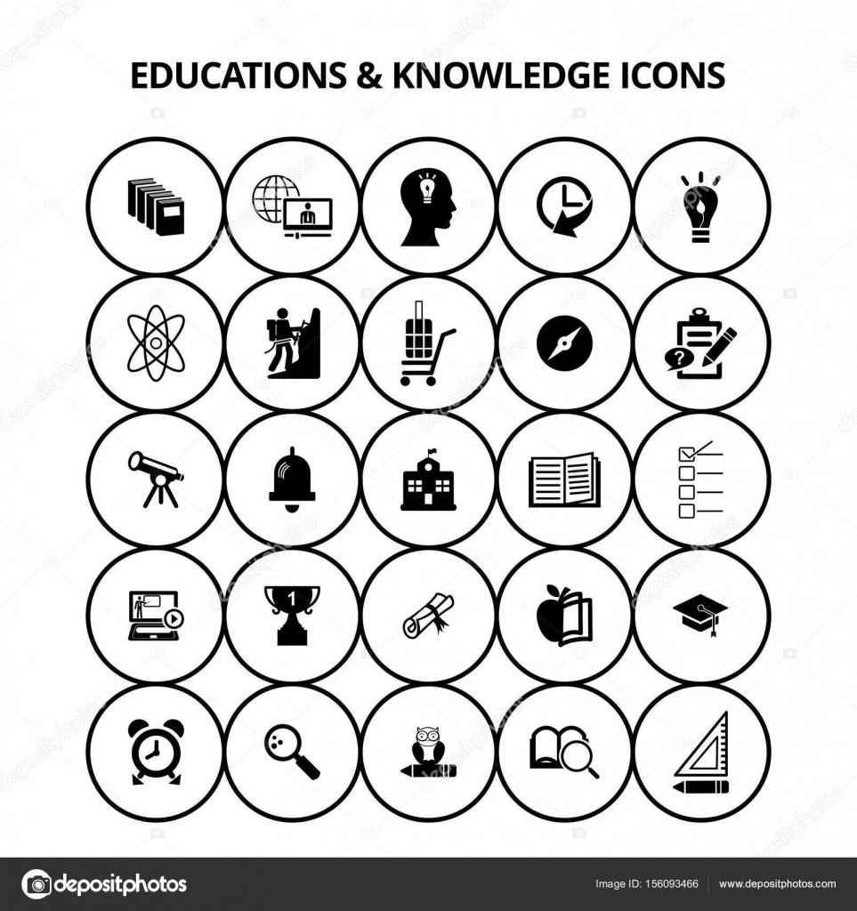 Set of education and knowledge icons Stock Vector by ©ibrandify 156093466