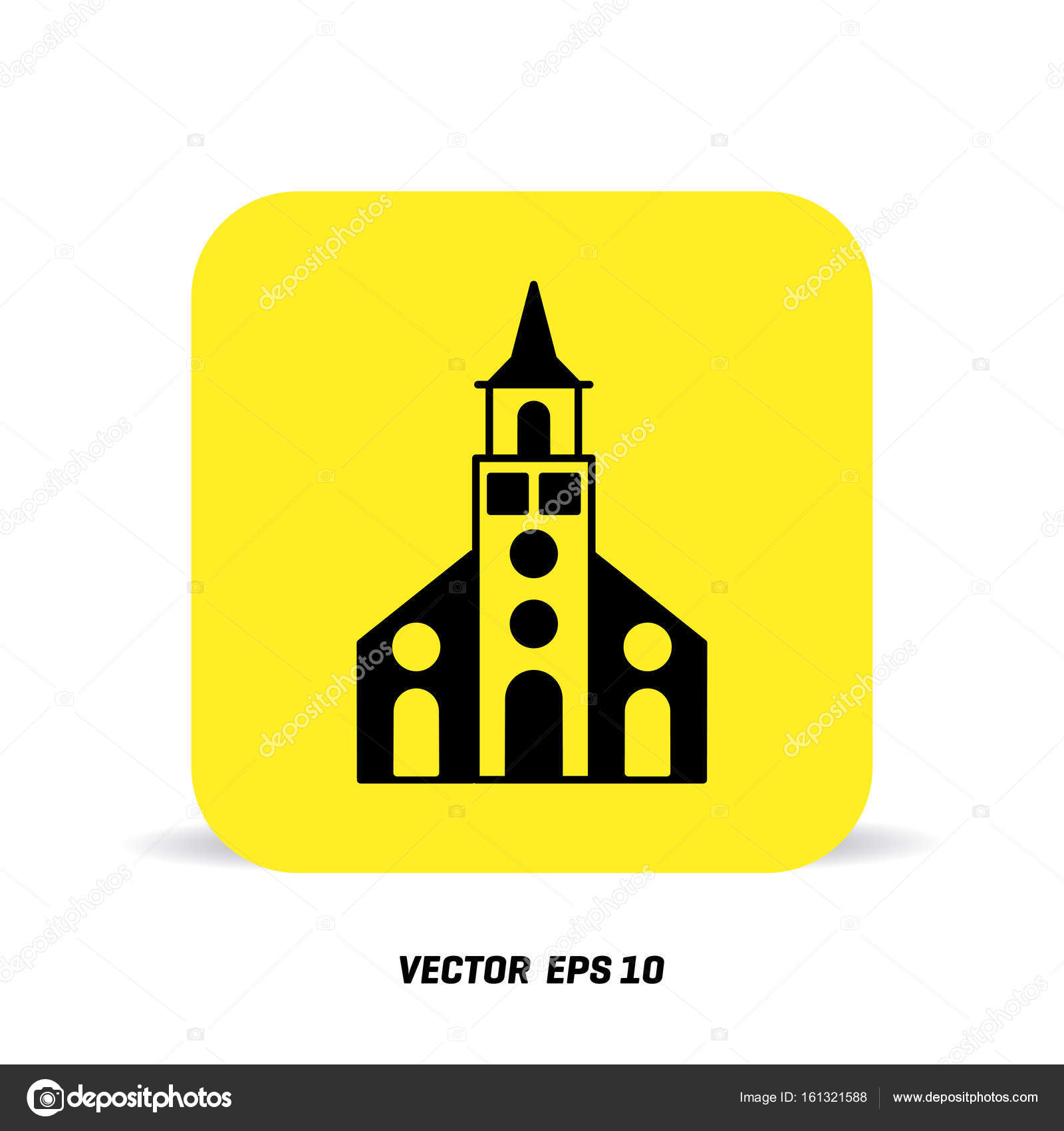 Yellow church Icon Stock Vector by ©ibrandify 161321588