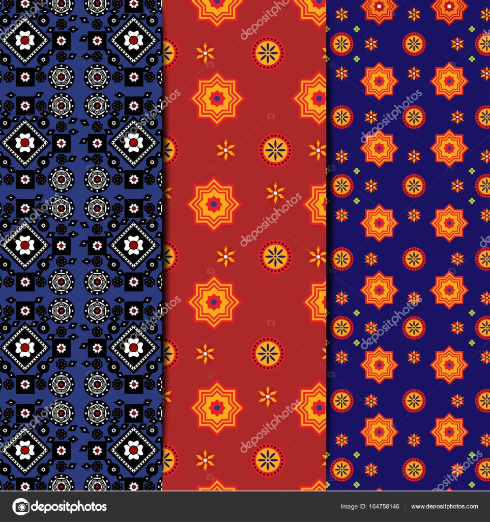 Collection de motifs Sindhi Ajrak image vectorielle par ibrandify ...