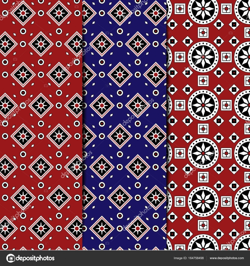 Sindhi Ajrak Pattern Collection — Stock Vector © ibrandify #164758498
