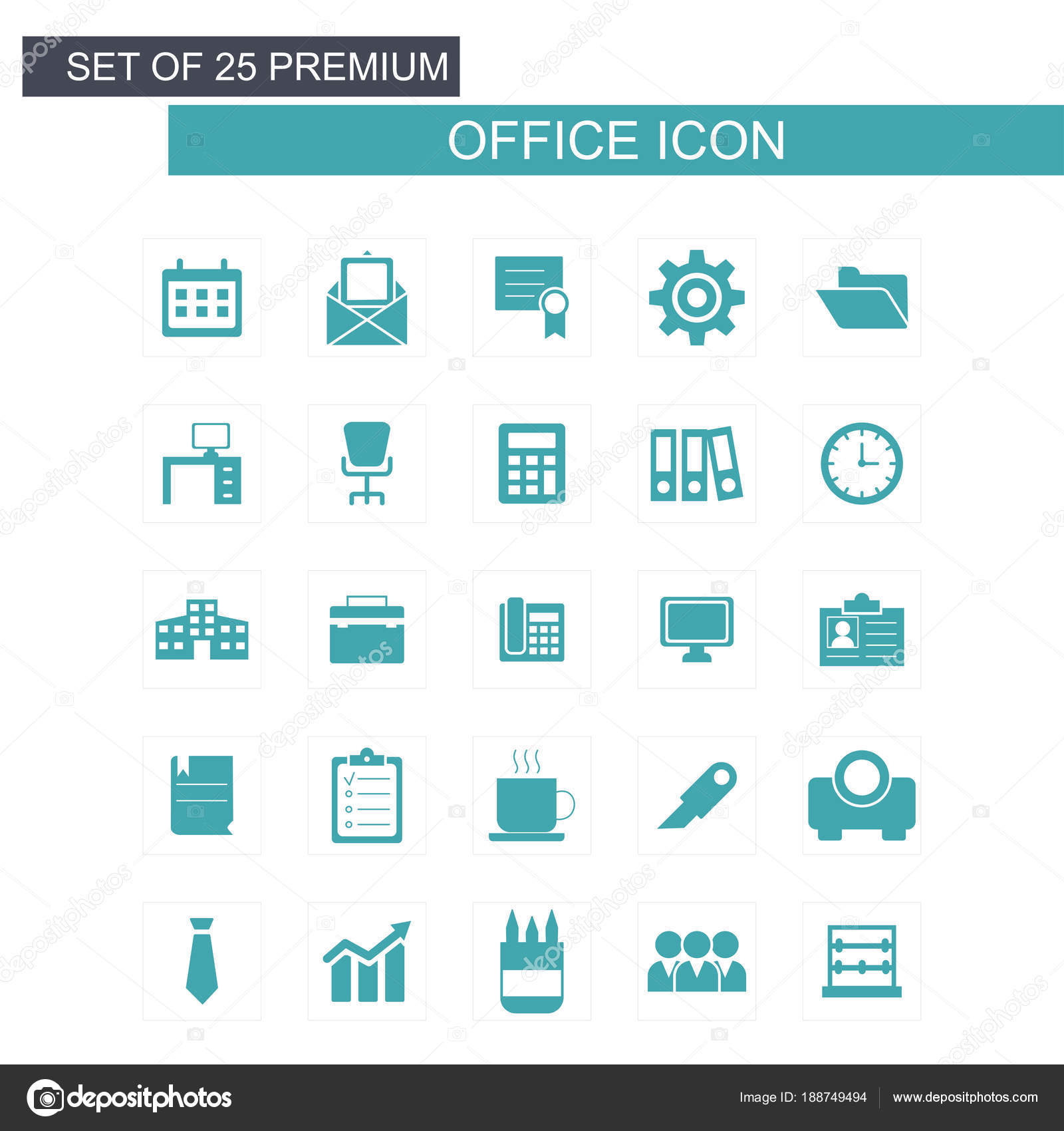 Office Icons Set Vector Illustration Stock Vector by ©ibrandify 188749494