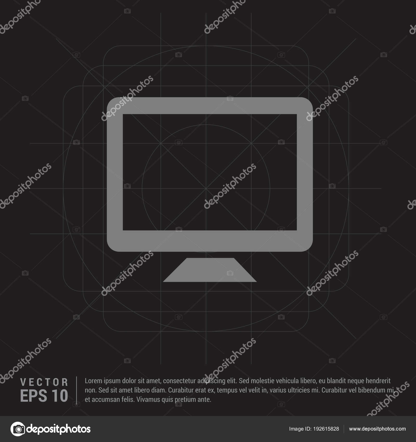 Monitor Icon Black Background Stock Vector by ©ibrandify 192615828
