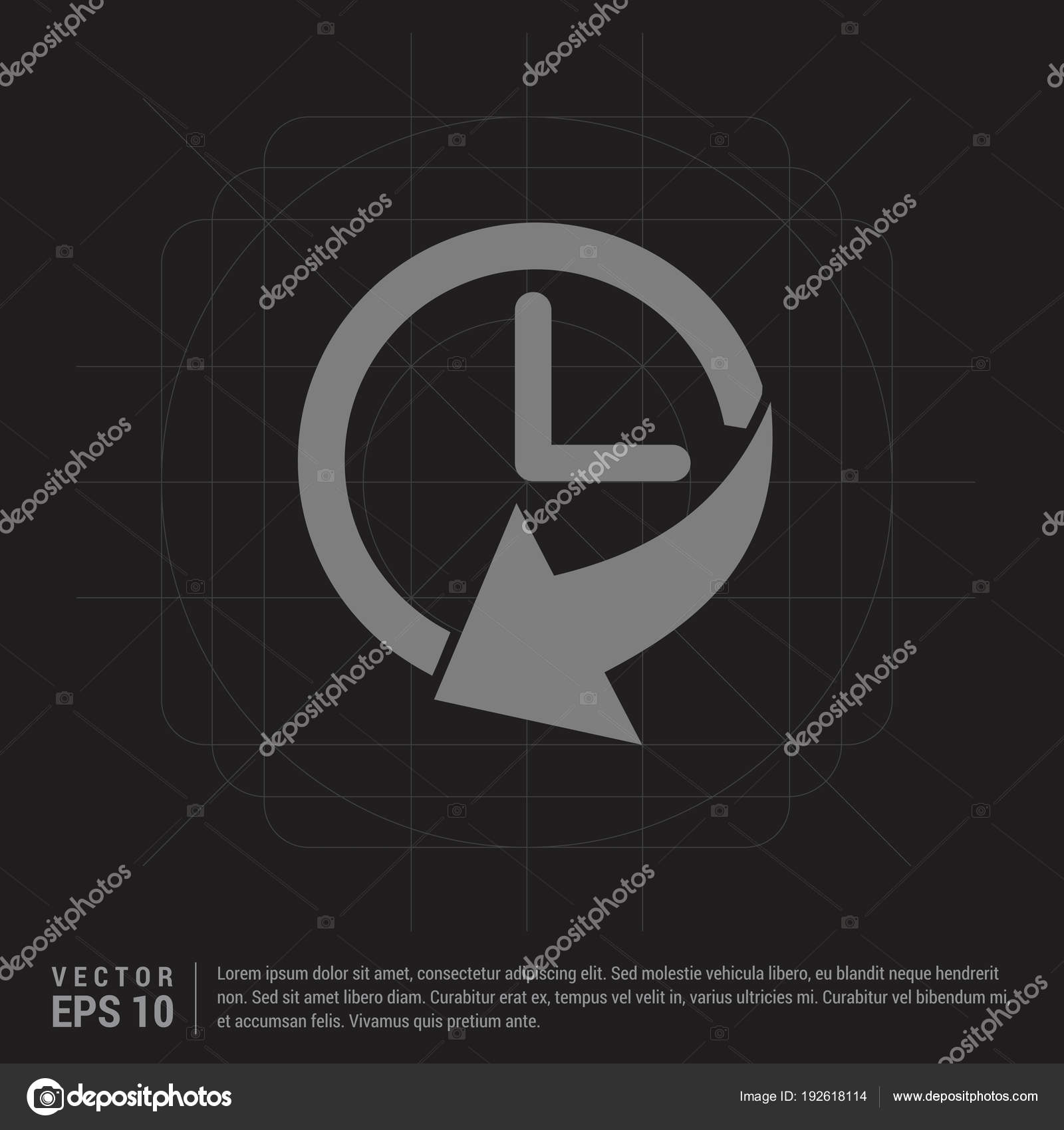 Clock Icon Black Background Stock Vector Image by ©ibrandify #192618114