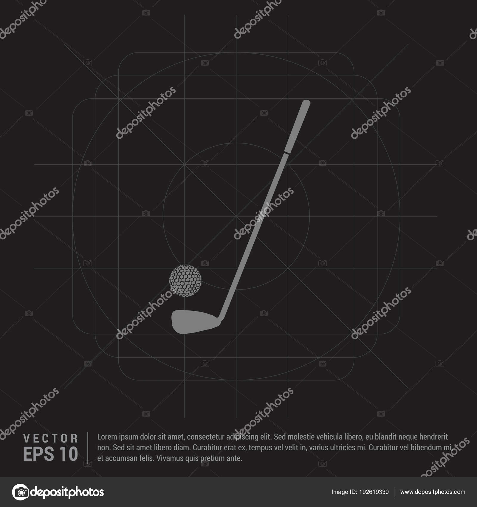 Golf Bat Ball Icon Black Background Stock Vector Image by ©ibrandify ...