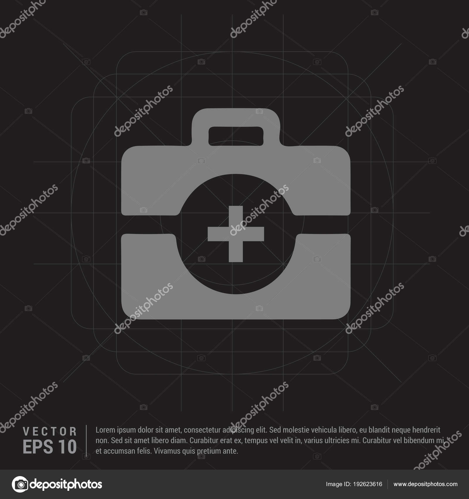 Medical Kit Icon Black Background Stock Vector by ©ibrandify 192623616