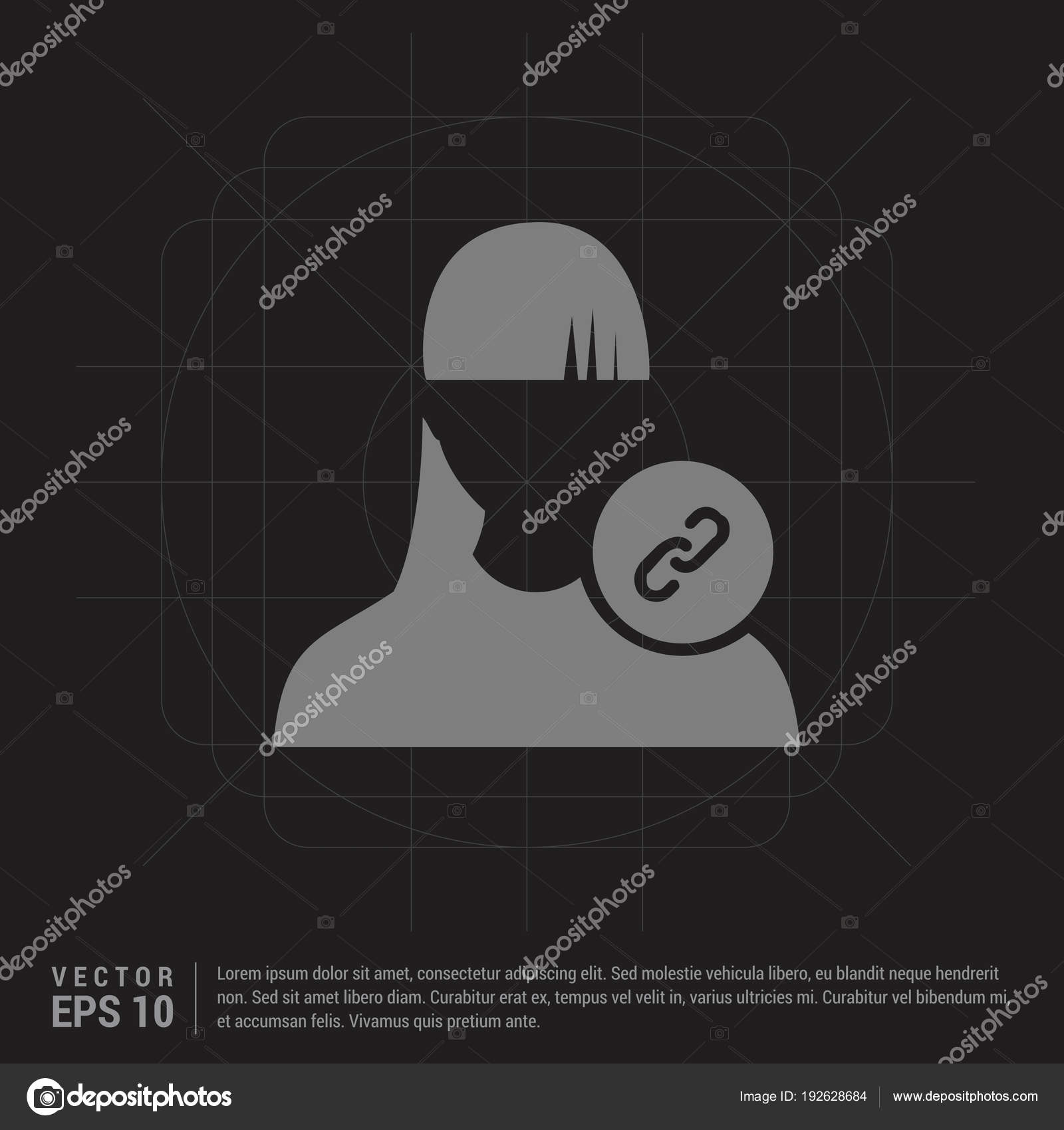 Link Attach User Icon Black Background Stock Vector by ©ibrandify 192628684