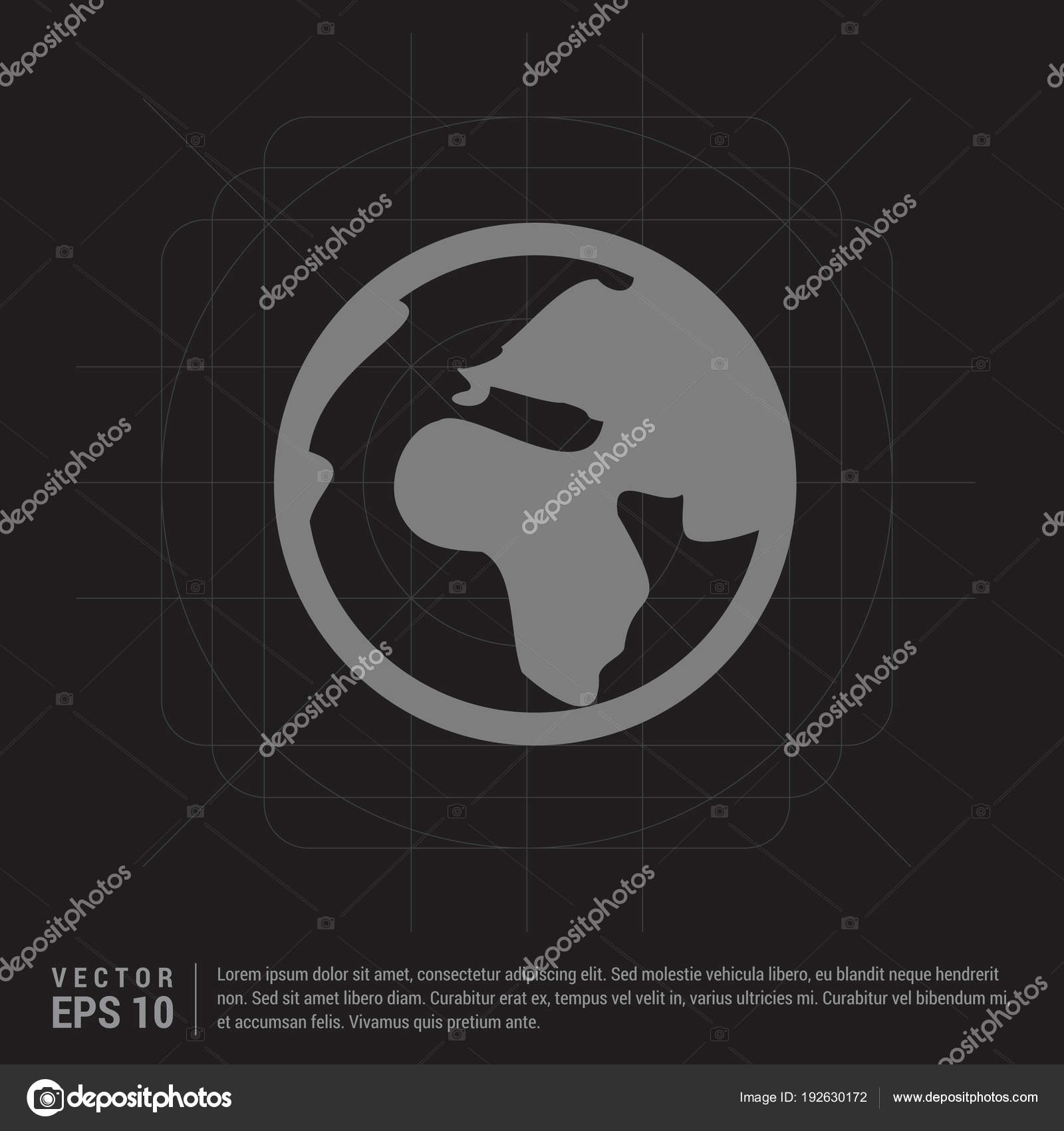 Planeta Icono Tierra Sobre Fondo Negro Vector de stock #192630172 de ...