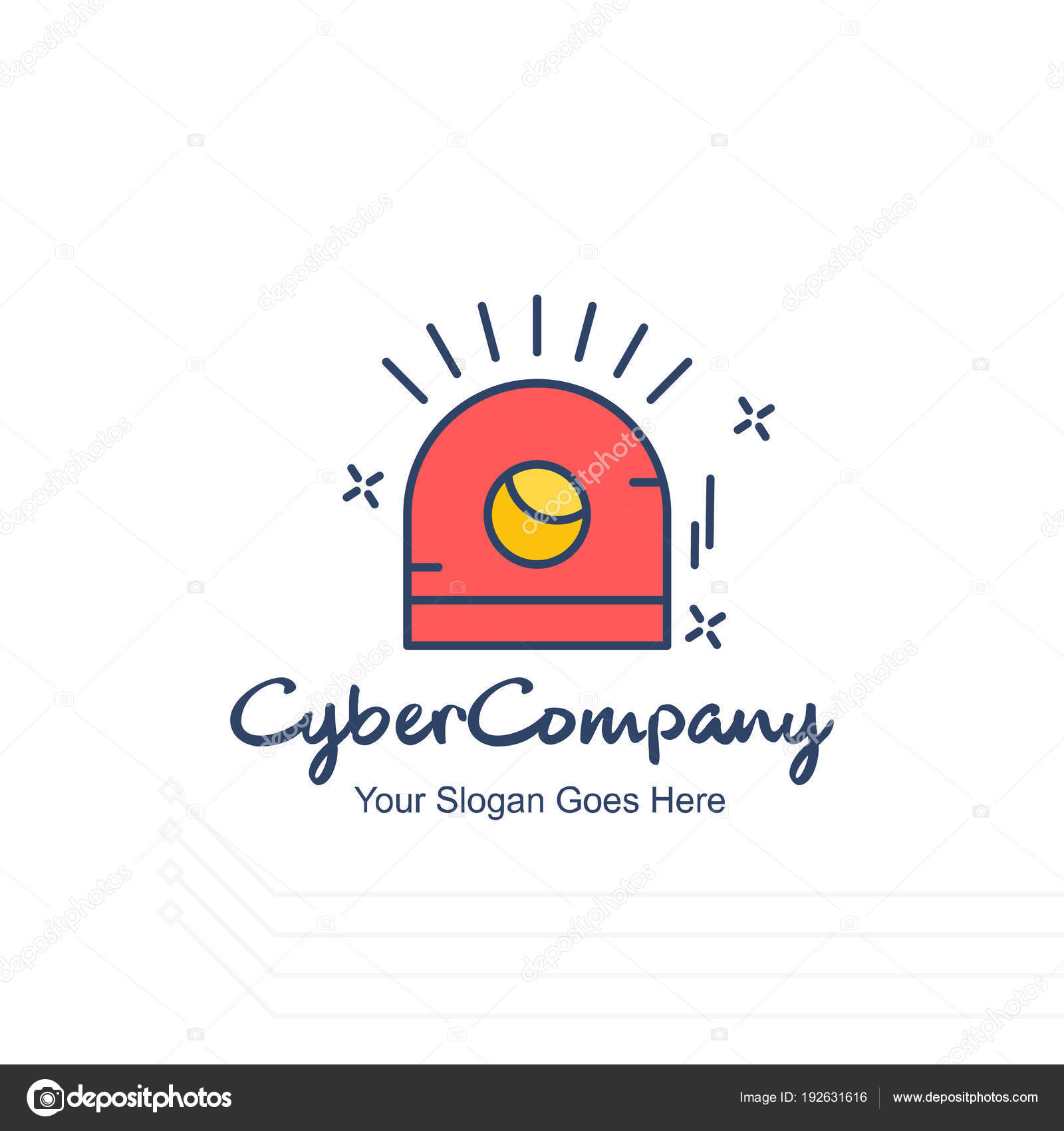 Cyber Company Logo White Background Stock Vector by ©ibrandify 192631616