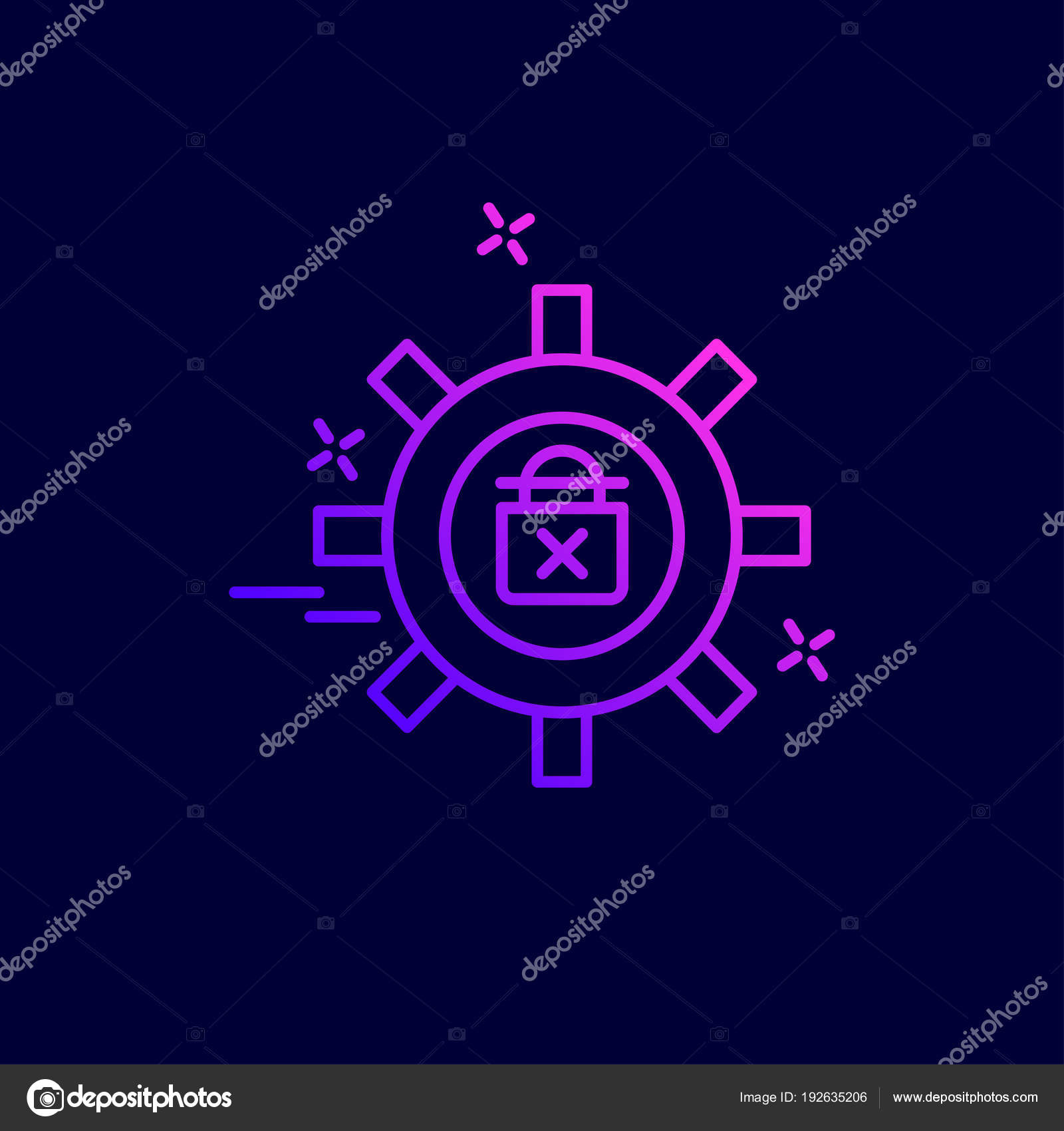 Cyber Security Neon Icon Dark Background Stock Vector Image by ...