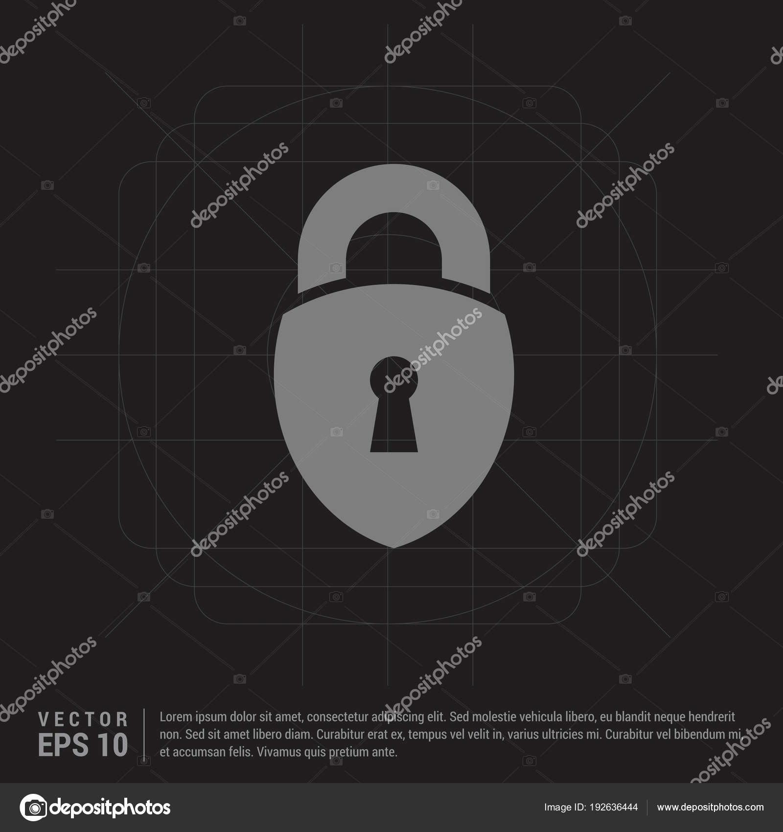 Lock Icon Black Background Stock Vector Image by ©ibrandify #192636444