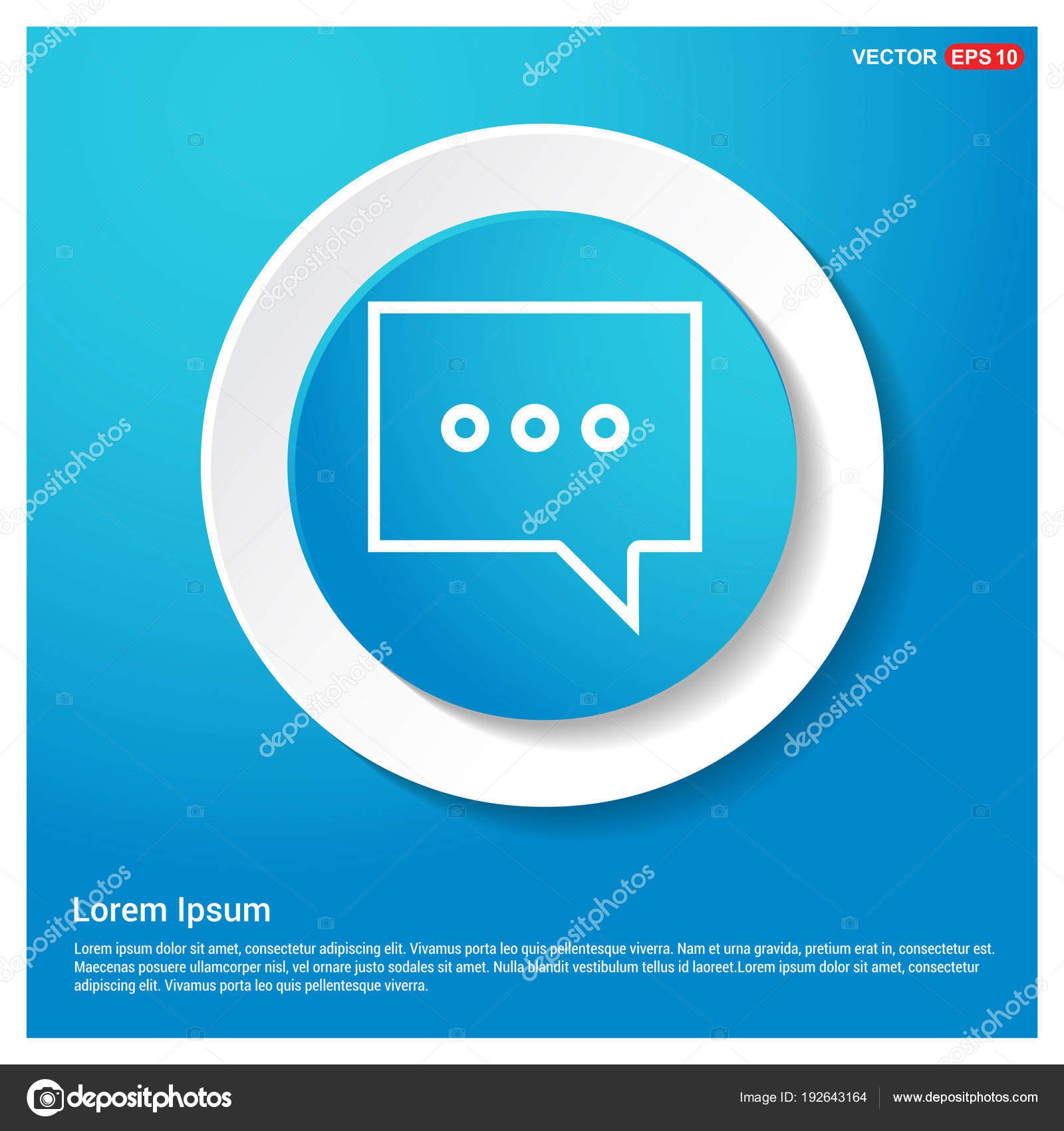 Speech Bubble Icon Blue Background Stock Vector Image by ©ibrandify ...