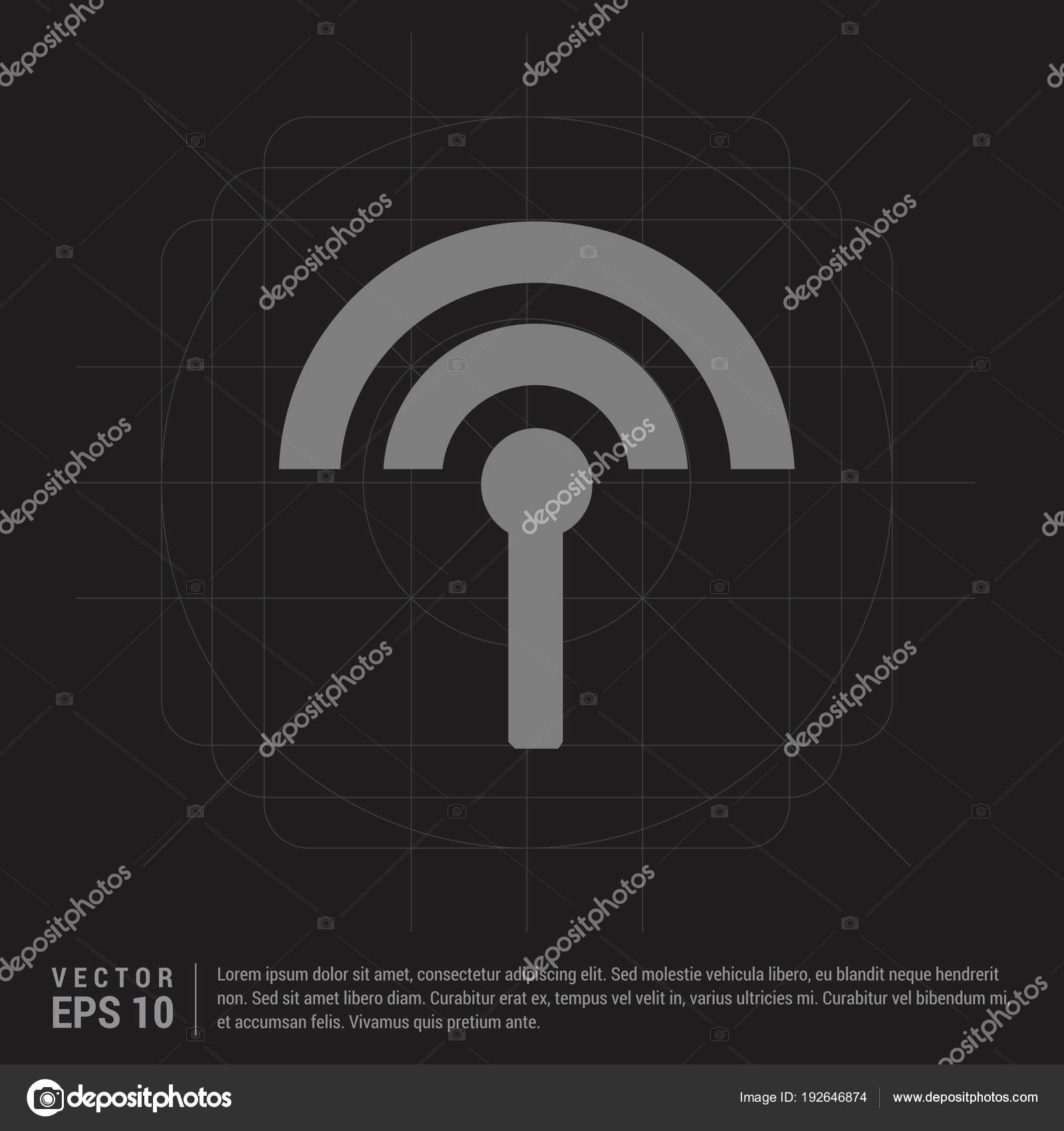 Wifi Icon Black Background Stock Vector Image by ©ibrandify #192646874