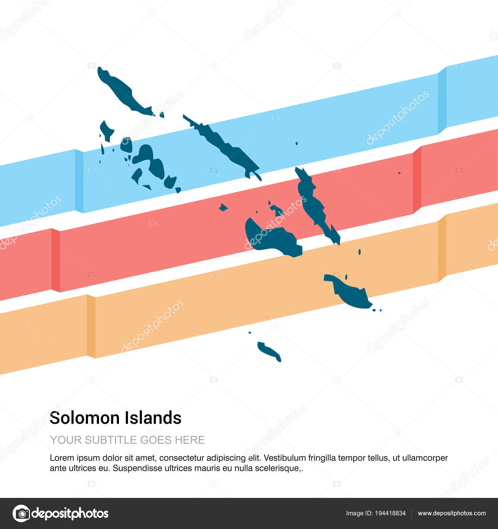 Solomon Islands Map Design White Background Vector Stock Vector by ...