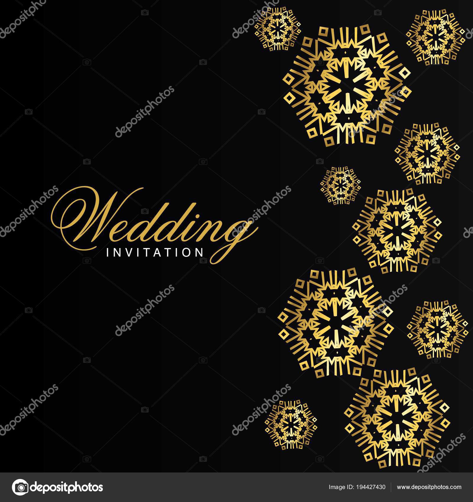 Wedding Ceremony Card Elegant Design Typography Vector Illustration ...
