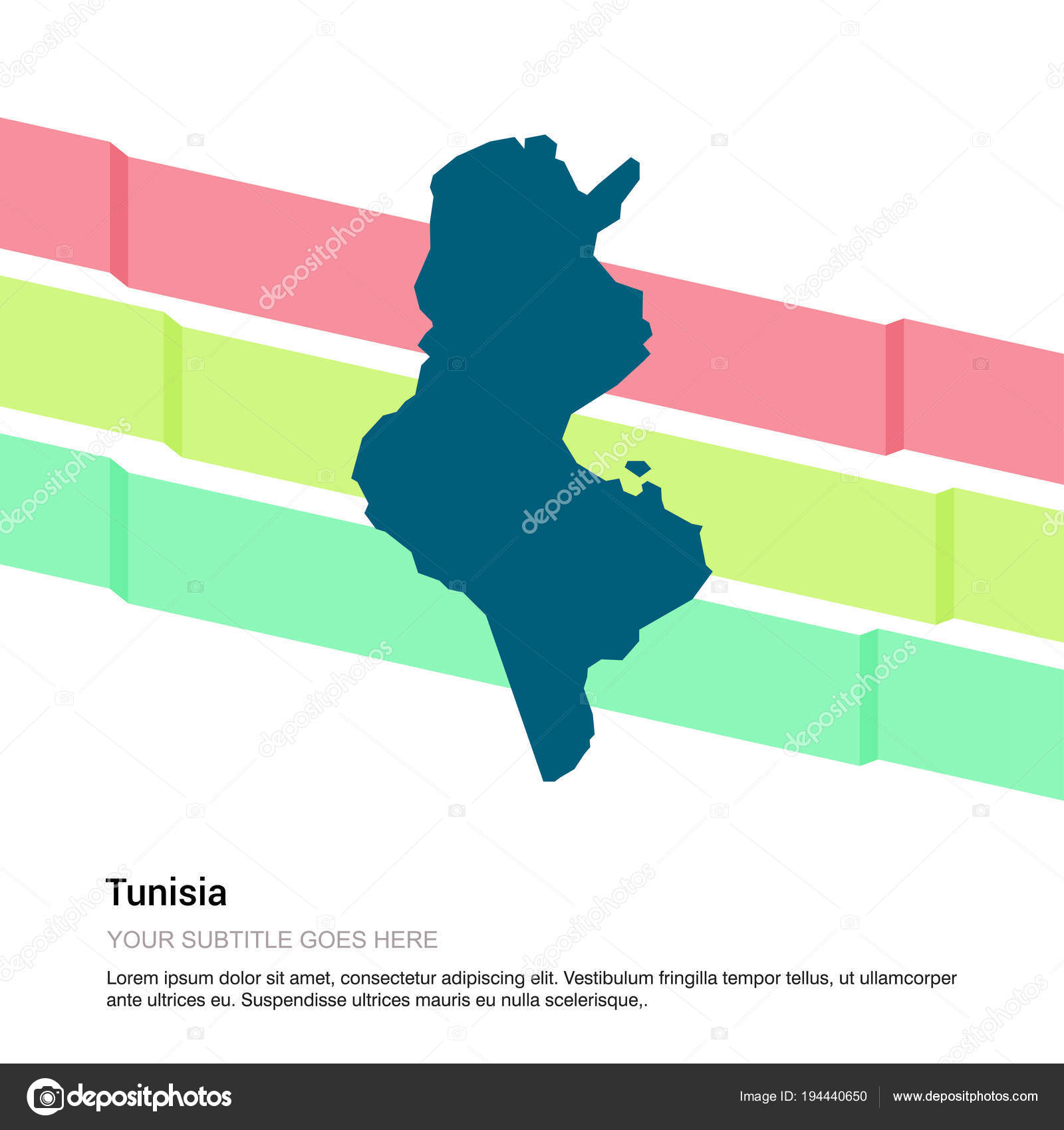 Túnez Mapa Diseño Con Vector Fondo Blanco Vector de stock por ...