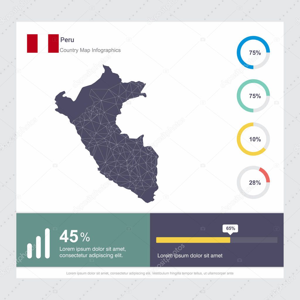 Perú Mapa & Bandera Infografías diseño vector plantilla ilustración ...