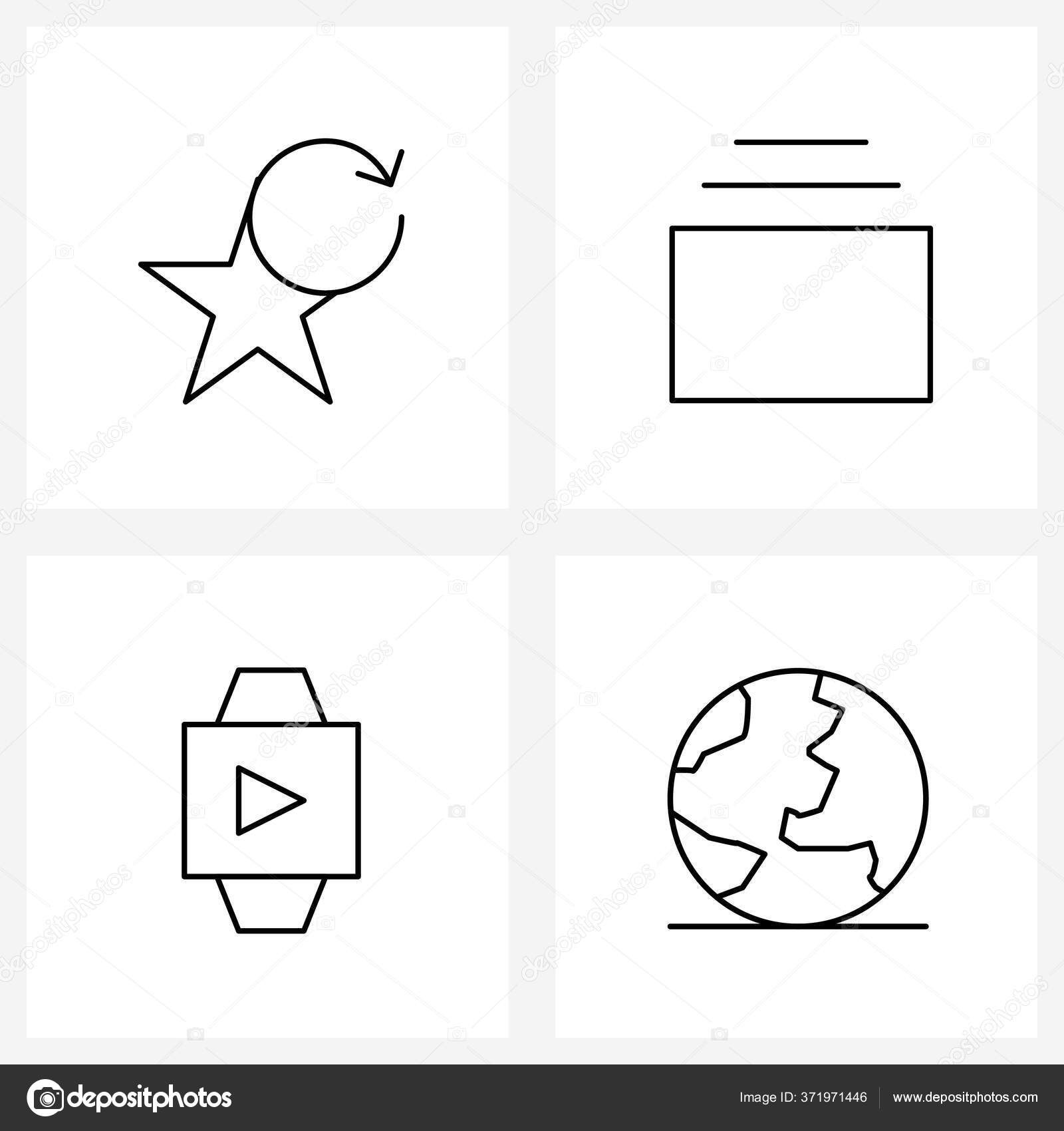 Modern Vector Line Illustration Simple Line Icons Favorite Watch Archive Stock Vector by ...