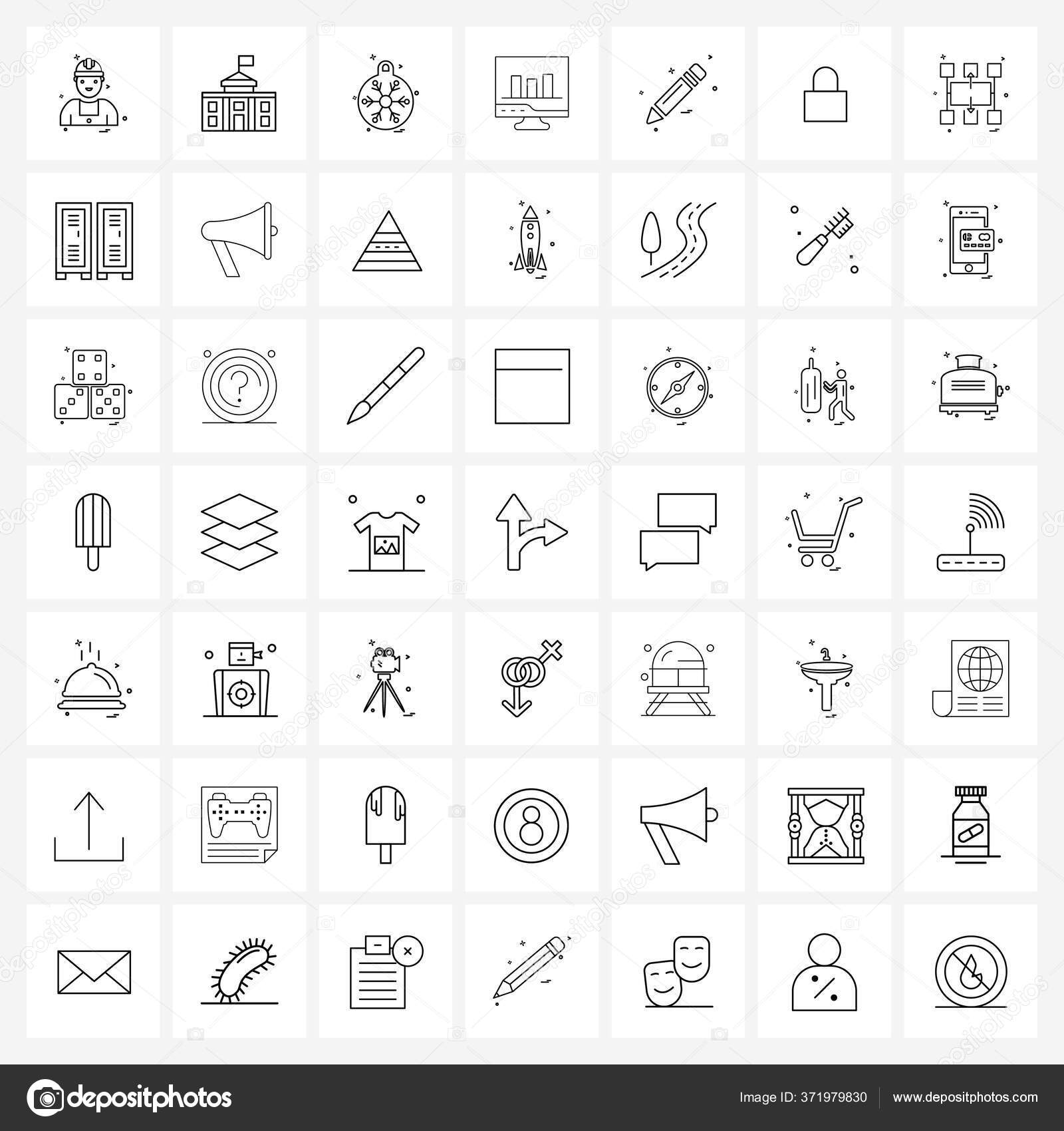Modern Vector Line Illustration Simple Line Icons Black Analytics Usa ...