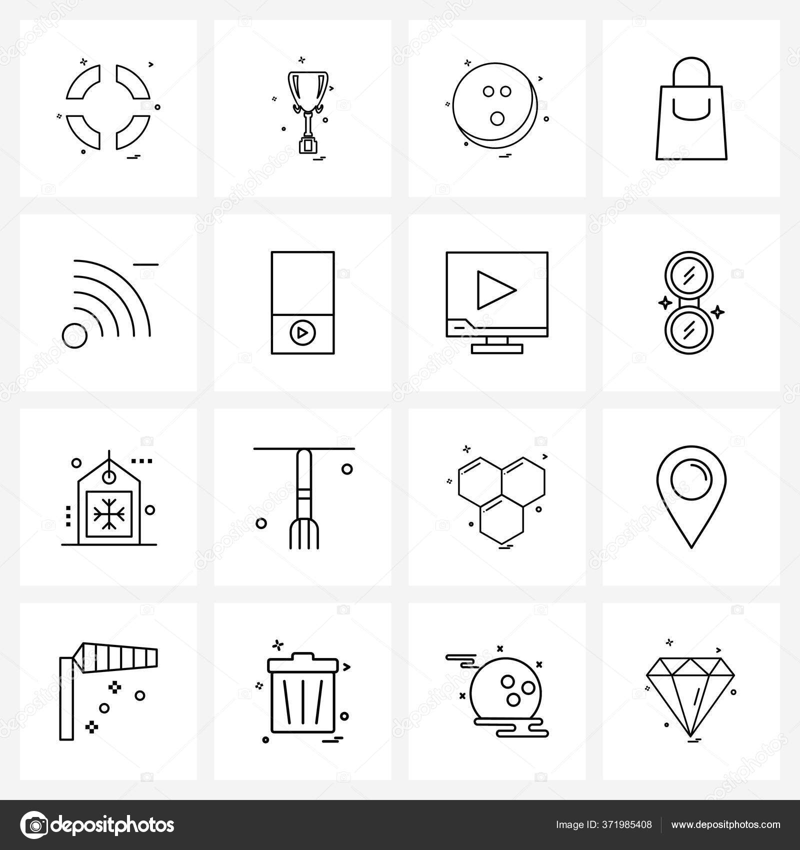 Isolated Symbols Set Simple Line Icons Less Signal Indoor Connection ...