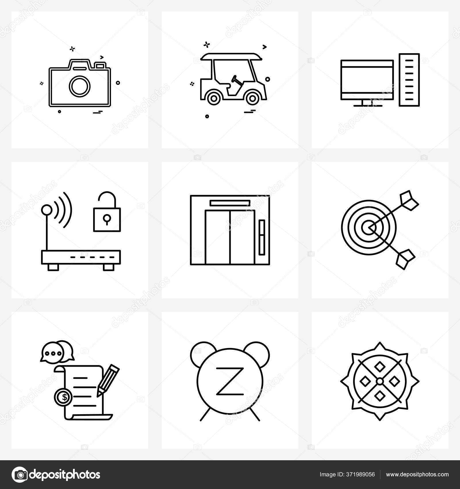 Line Icon Set Modern Symbols Holiday Software Computer Security ...