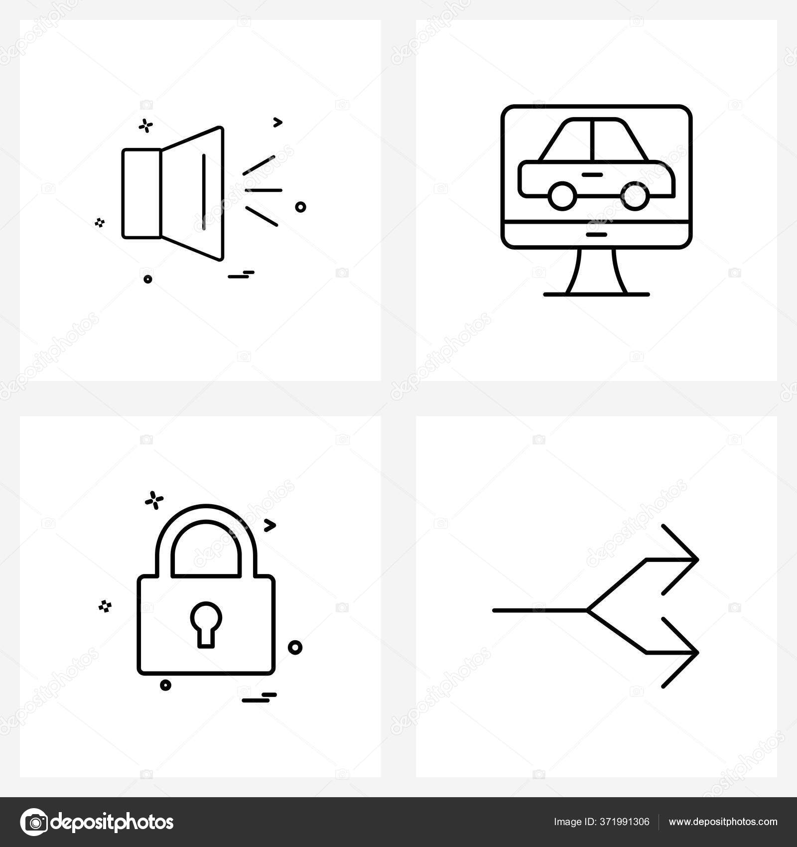 Universal Line Icon Pixel Perfect Symbols Sound Lock Sound Led Stock ...