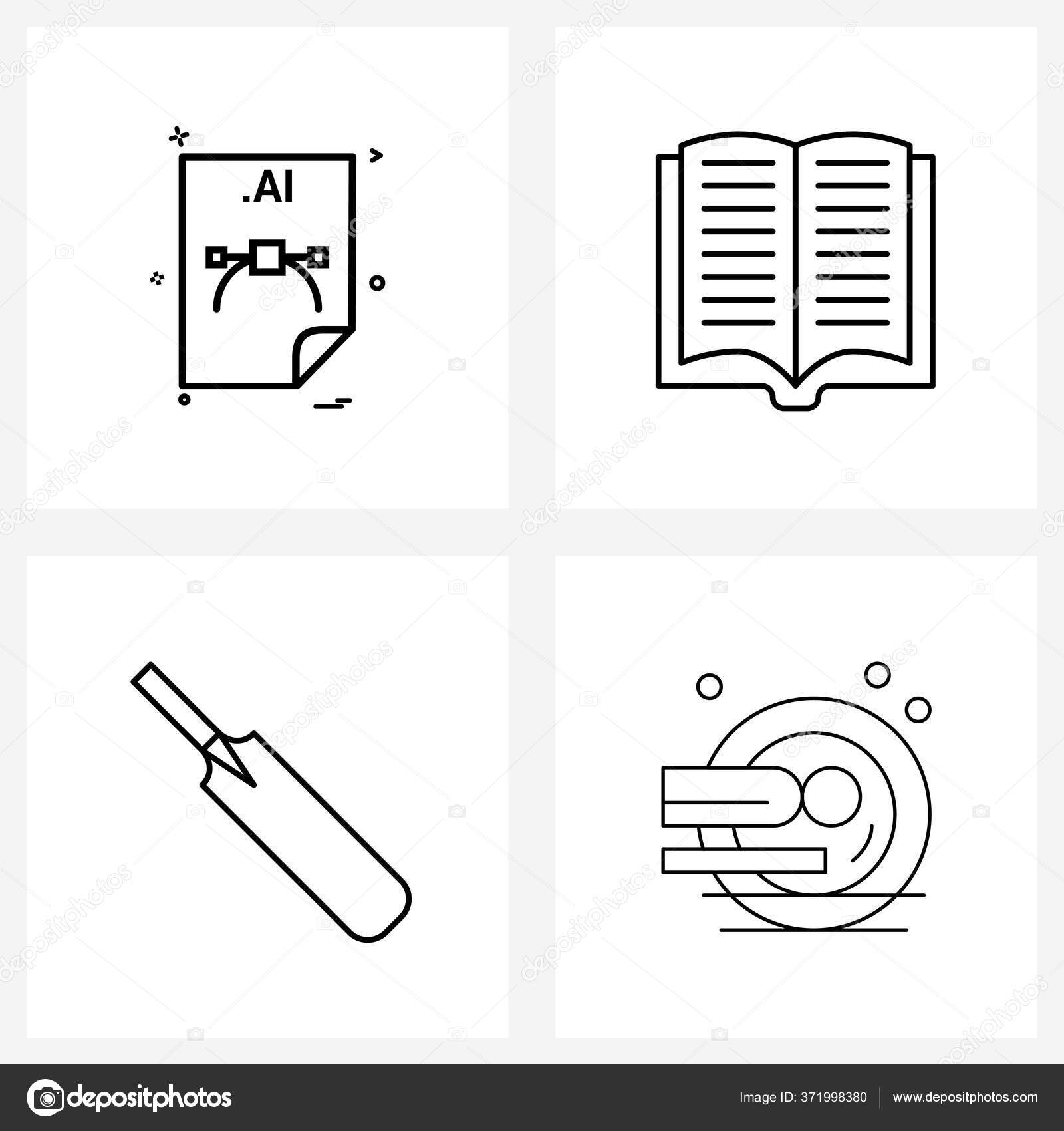 Modern Vector Line Illustration Simple Line Icons File Learn File Stock ...