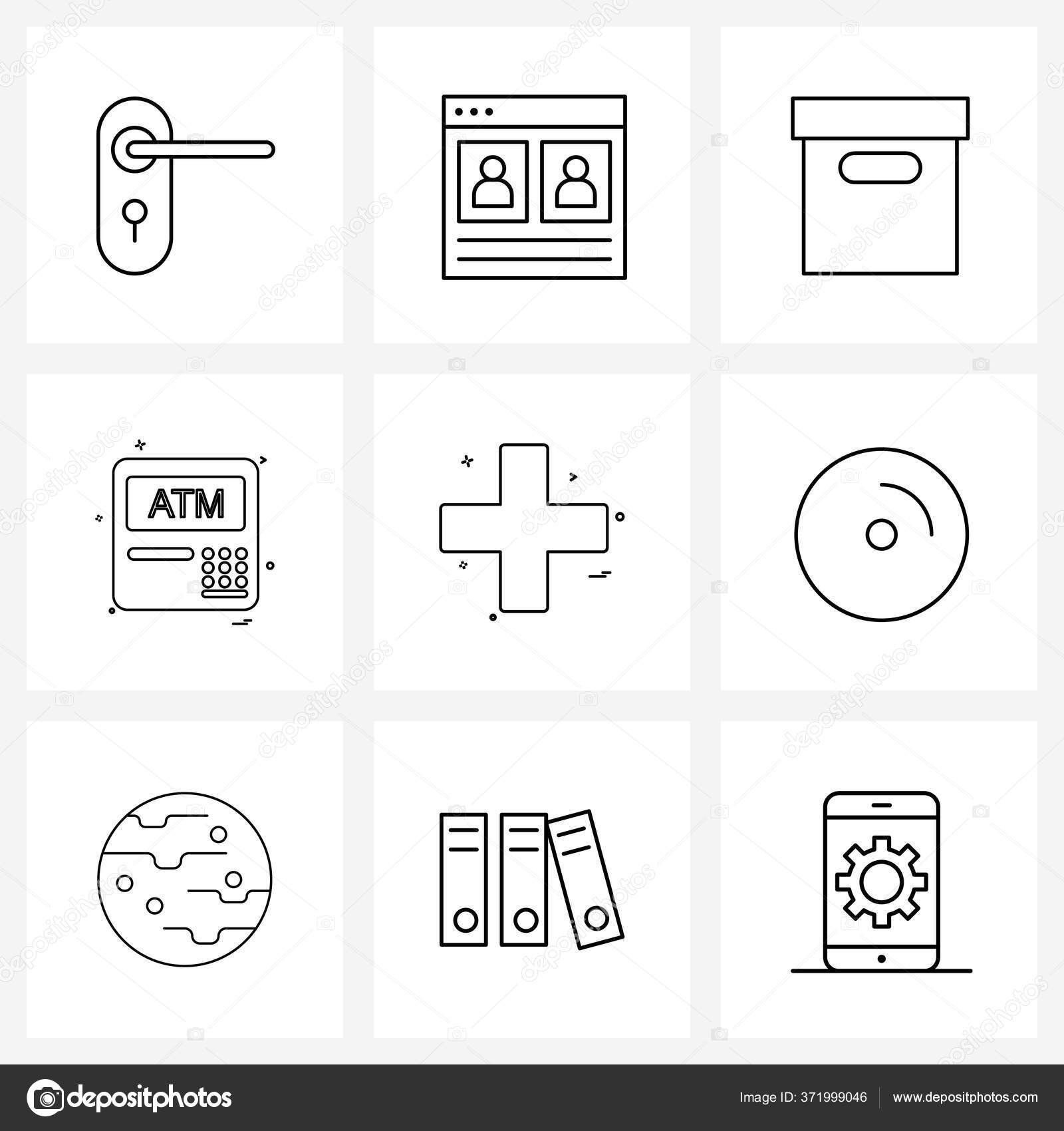Interface Line Icon Set Modern Symbols Document User Interface Money