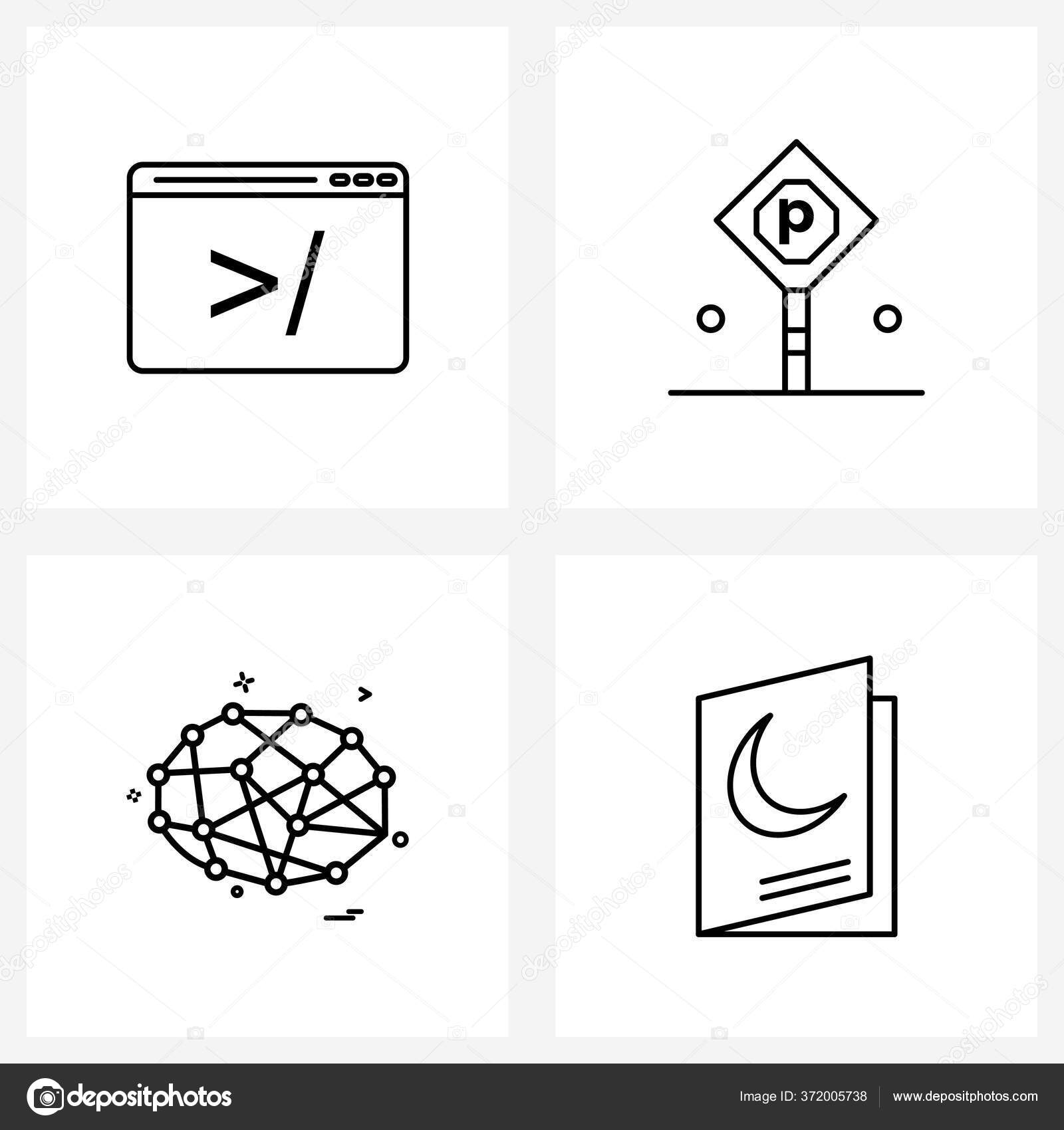 Isolated Symbols Set Simple Line Icons Code Network Board Traffic ⬇ ...