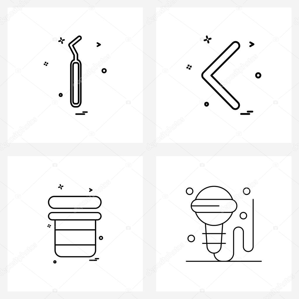 4 Iconos universales Pixel Perfect Símbolos médicos, papelera, cirugía ...