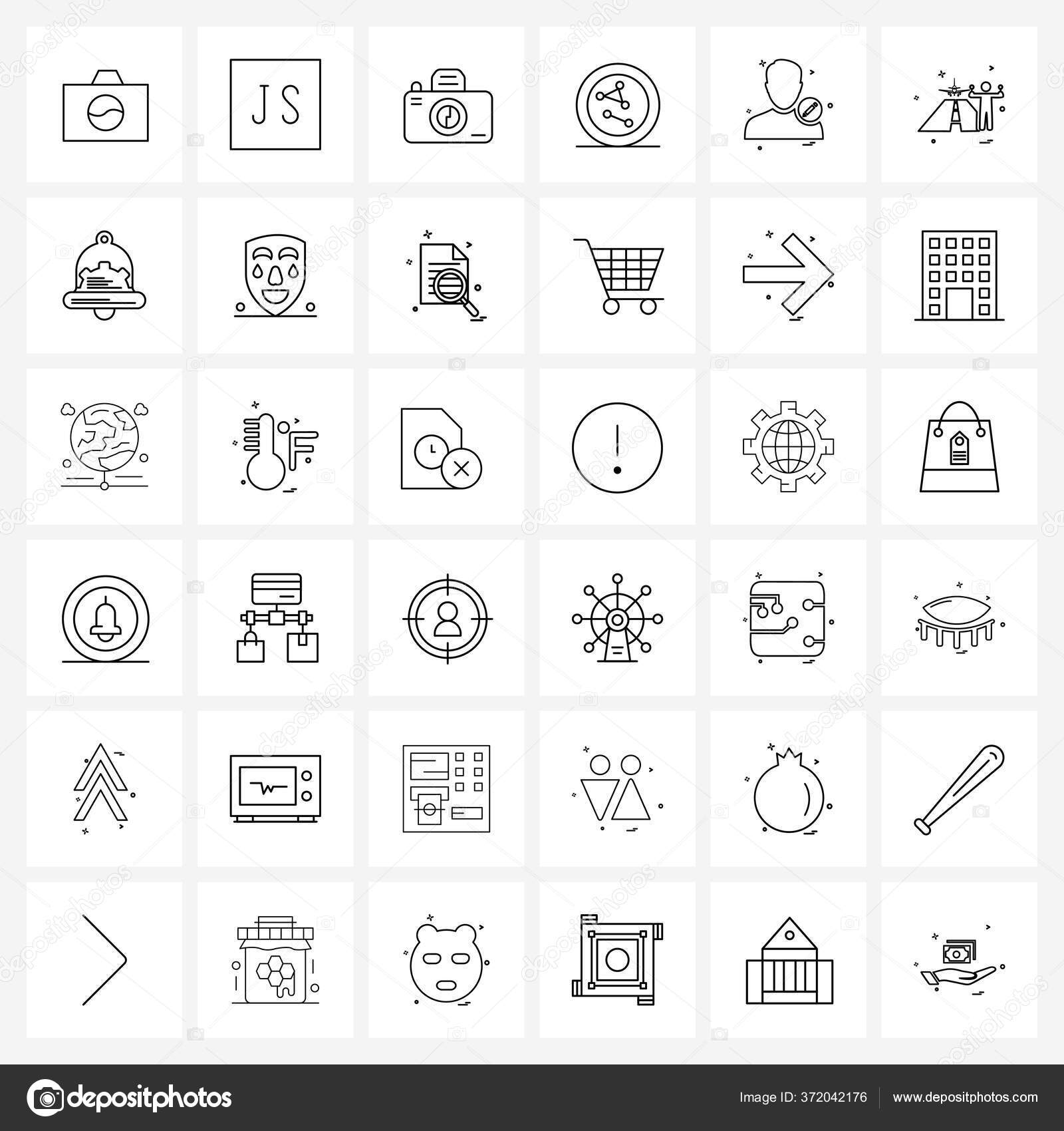 Ikon Baris Vektor Yang Dapat Disunting Dan Simbol Dunia Modern Vektor ...
