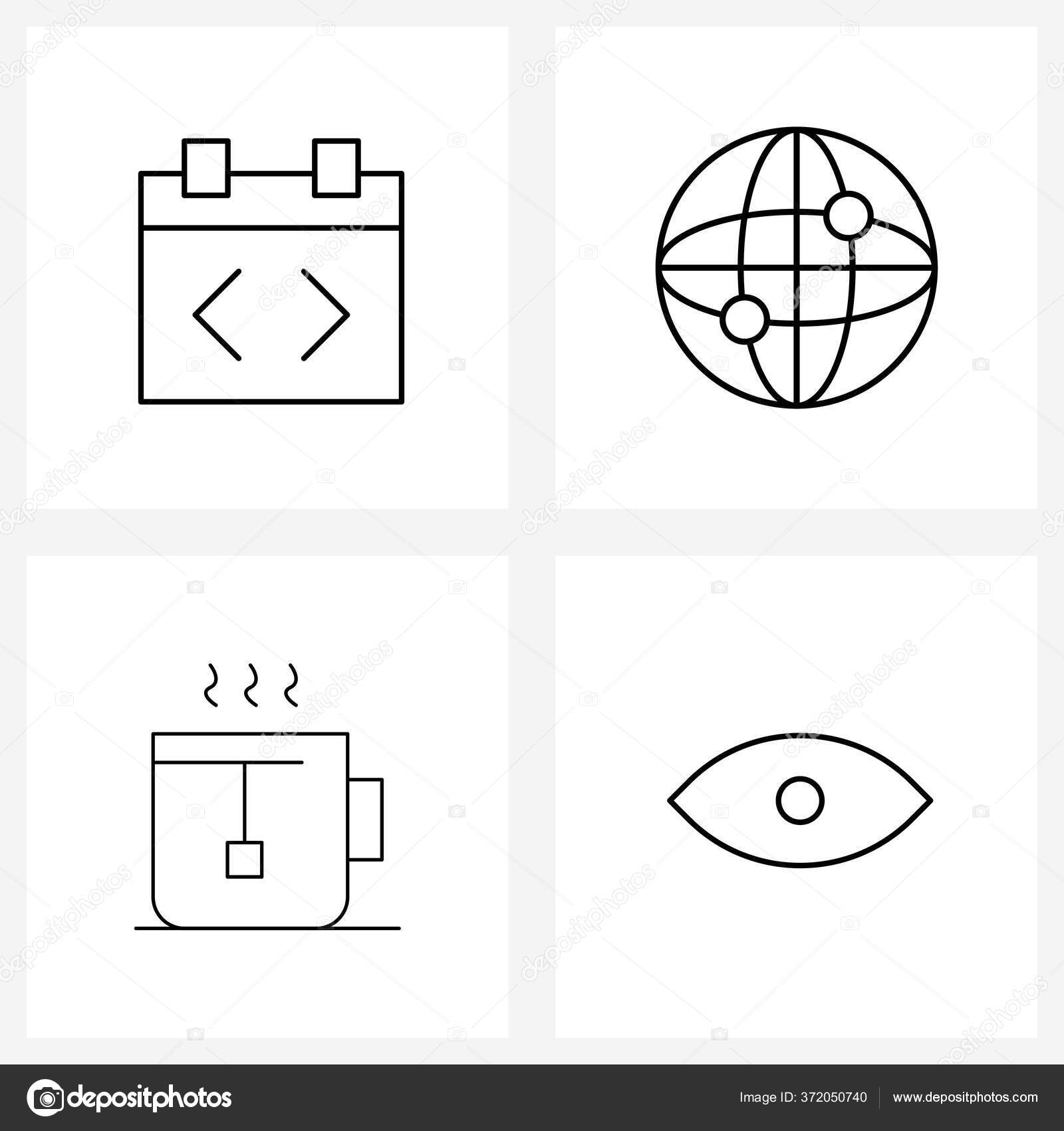 Set Icons Symbols Calendar Chinese Code Worldwide Year Vector ...