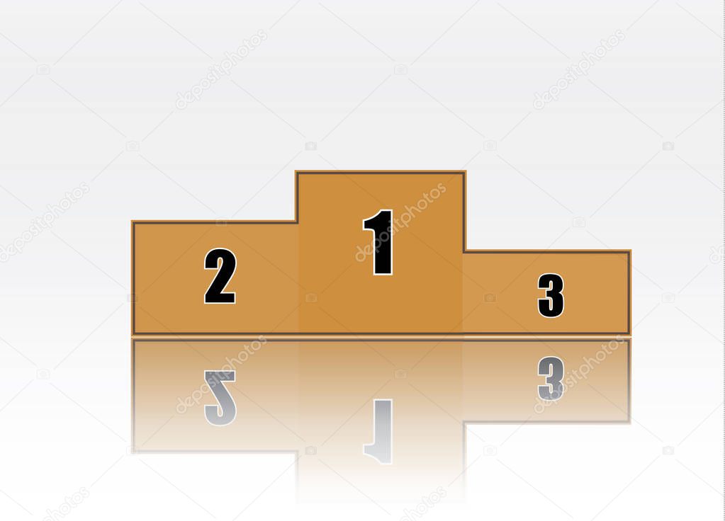 Number one.podium sobre un fondo transparente.lit white scene.el podio ...