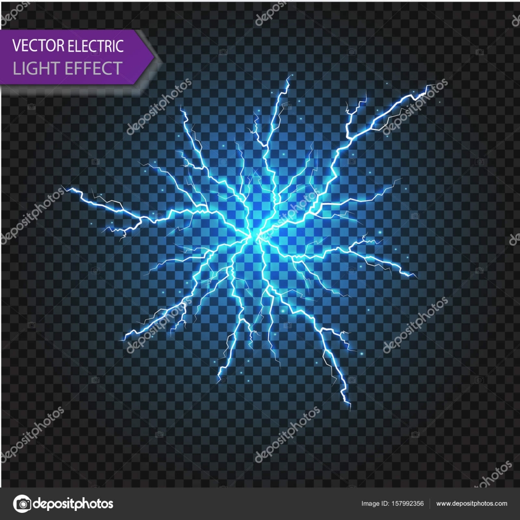 Set of lightnings. Magic and bright lighting effects. Stock Vector by ...