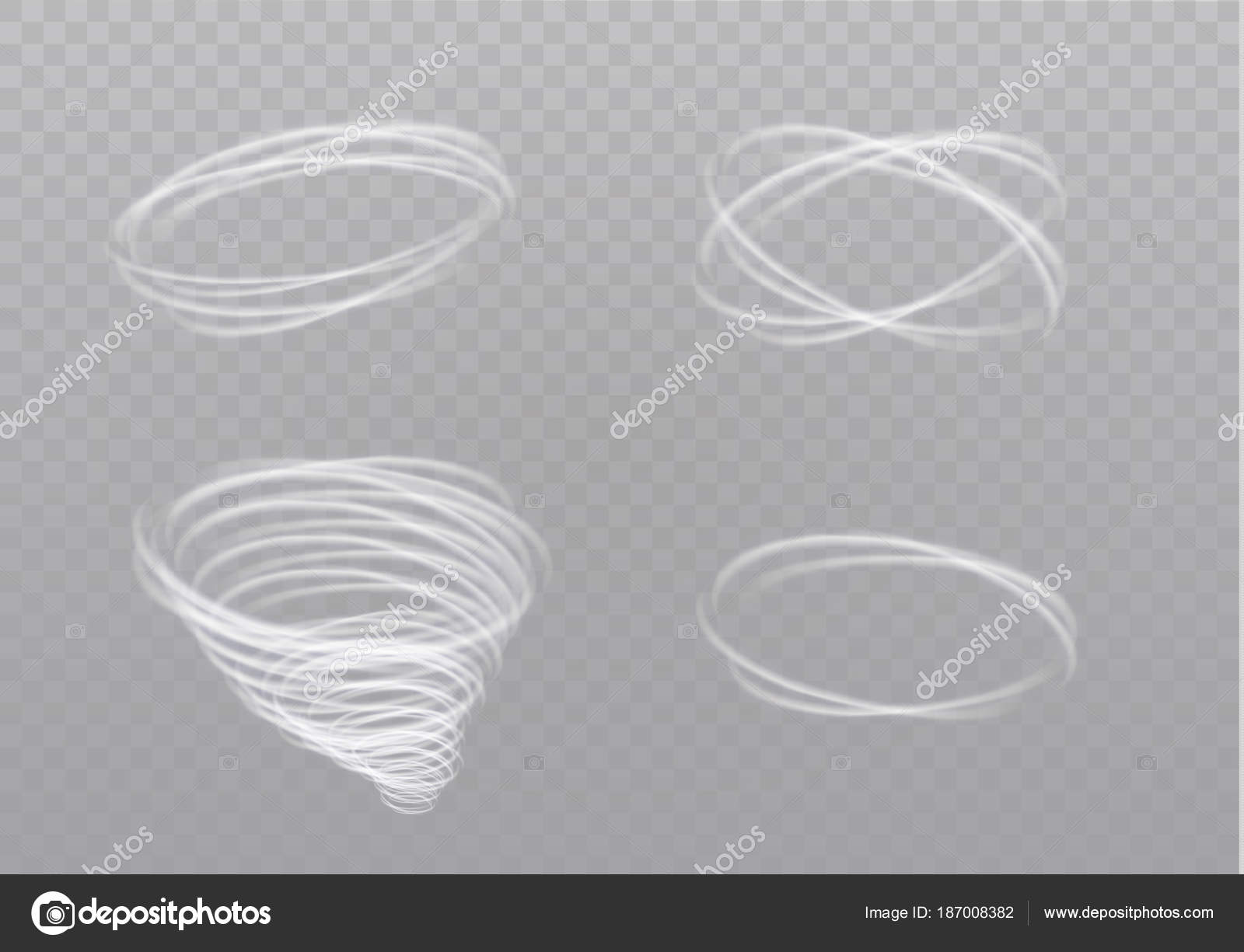 A glowing tornado. Rotating wind. Beautiful wind effect. Isolated on a ...