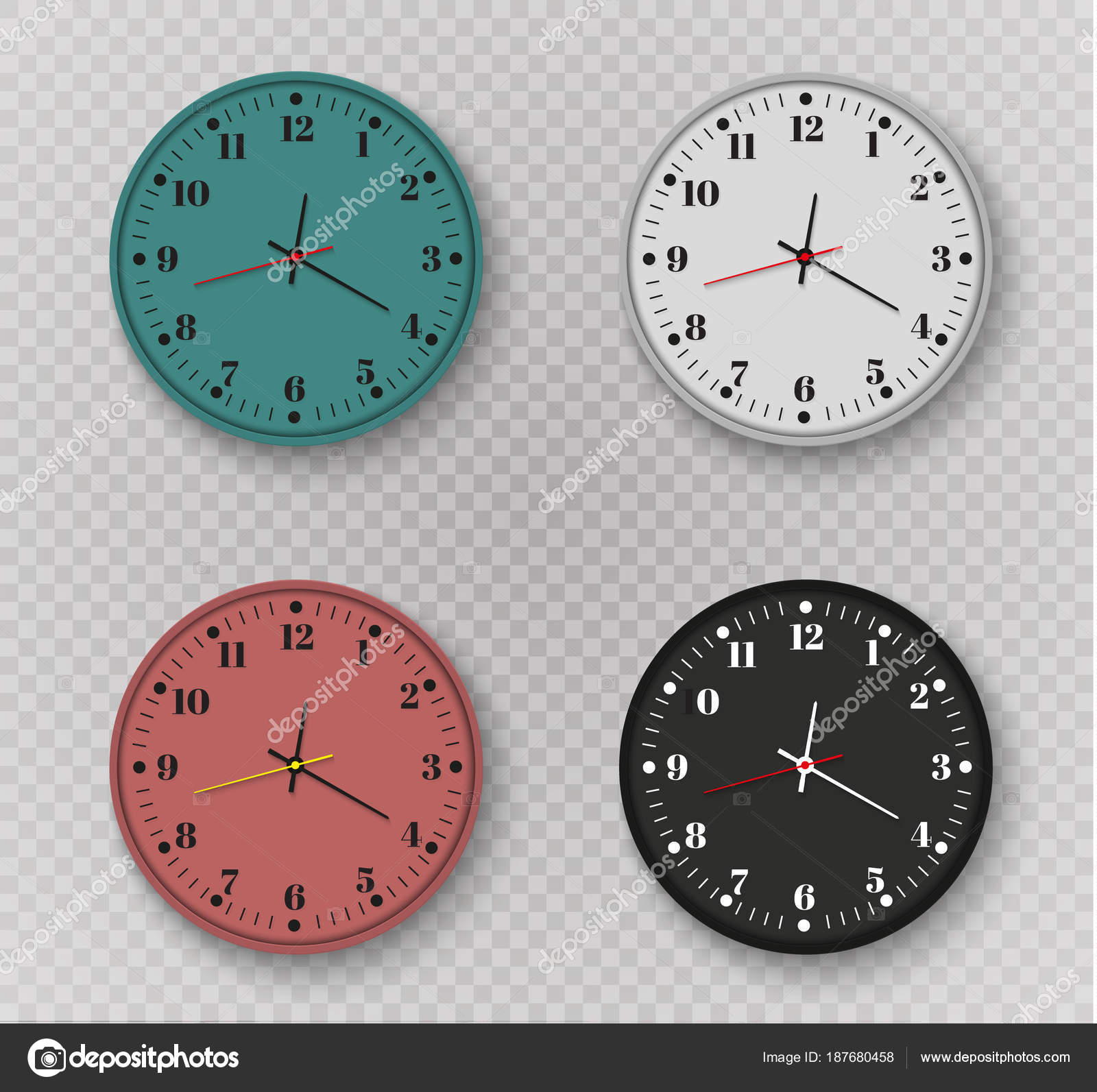 Wall clock office. Template design in vector closeup. The layout for branding and advertising ...