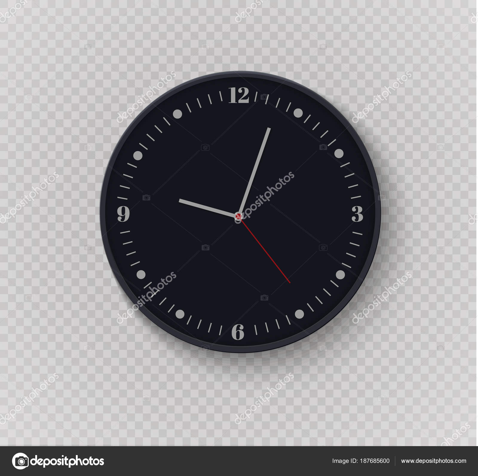 Wall clock office. Template design in vector closeup. The layout for ...