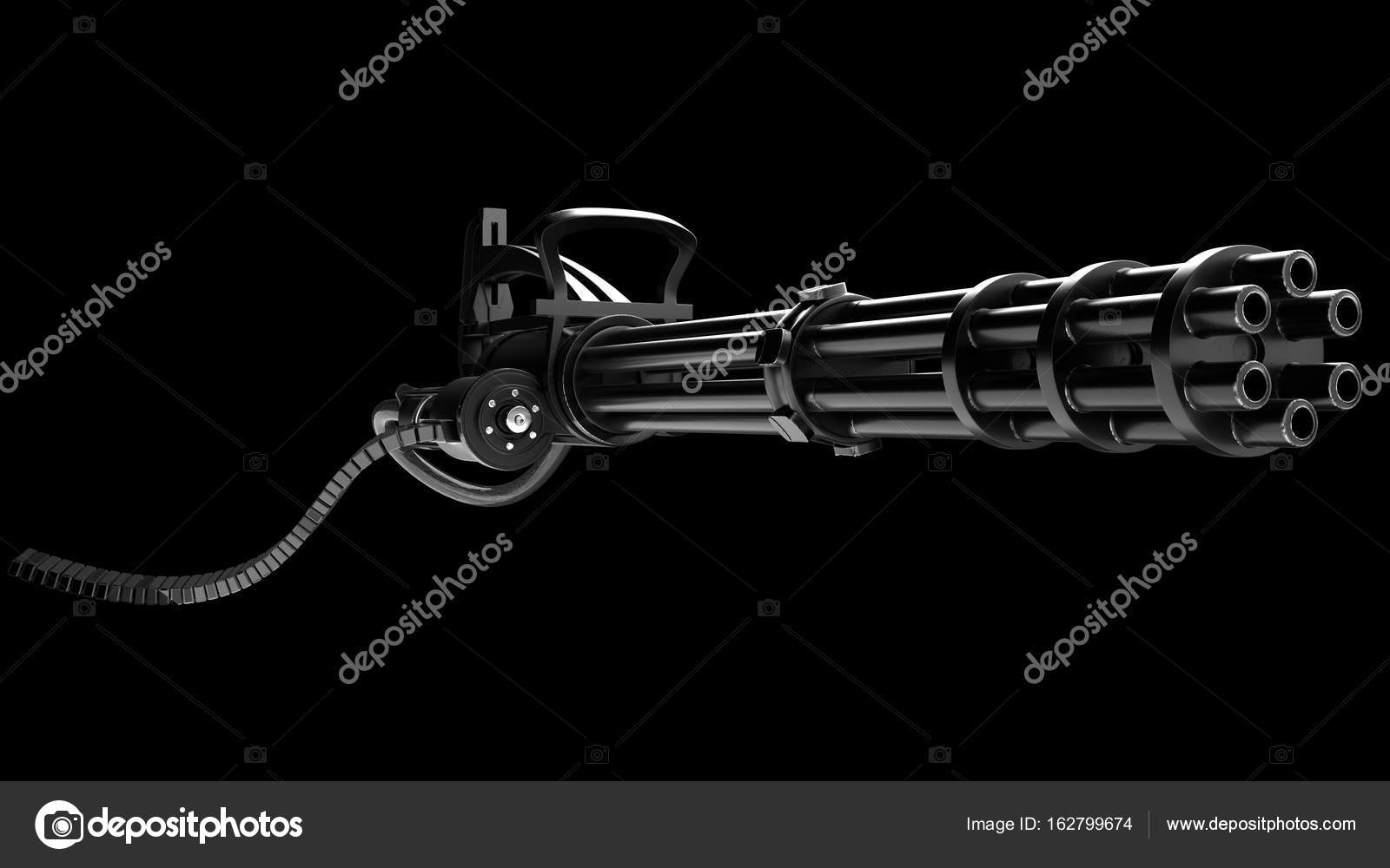 Minigun on a black background — Stock Photo © r.vladimir.t.gmail.com ...