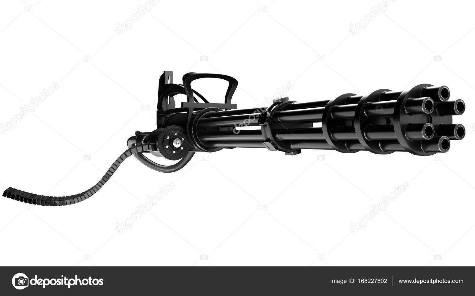 Minigun on a white background Stock Photo by ©r.vladimir.t.gmail.com ...