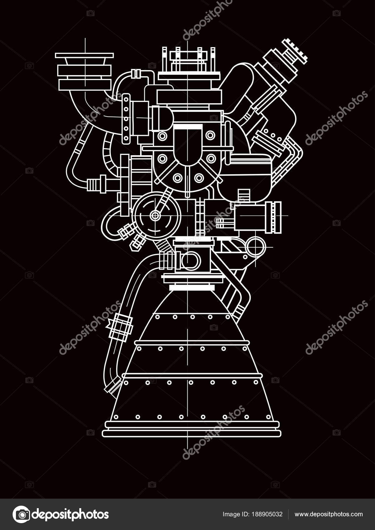 Rocket engine design. It can be used as an illustration for the high ...