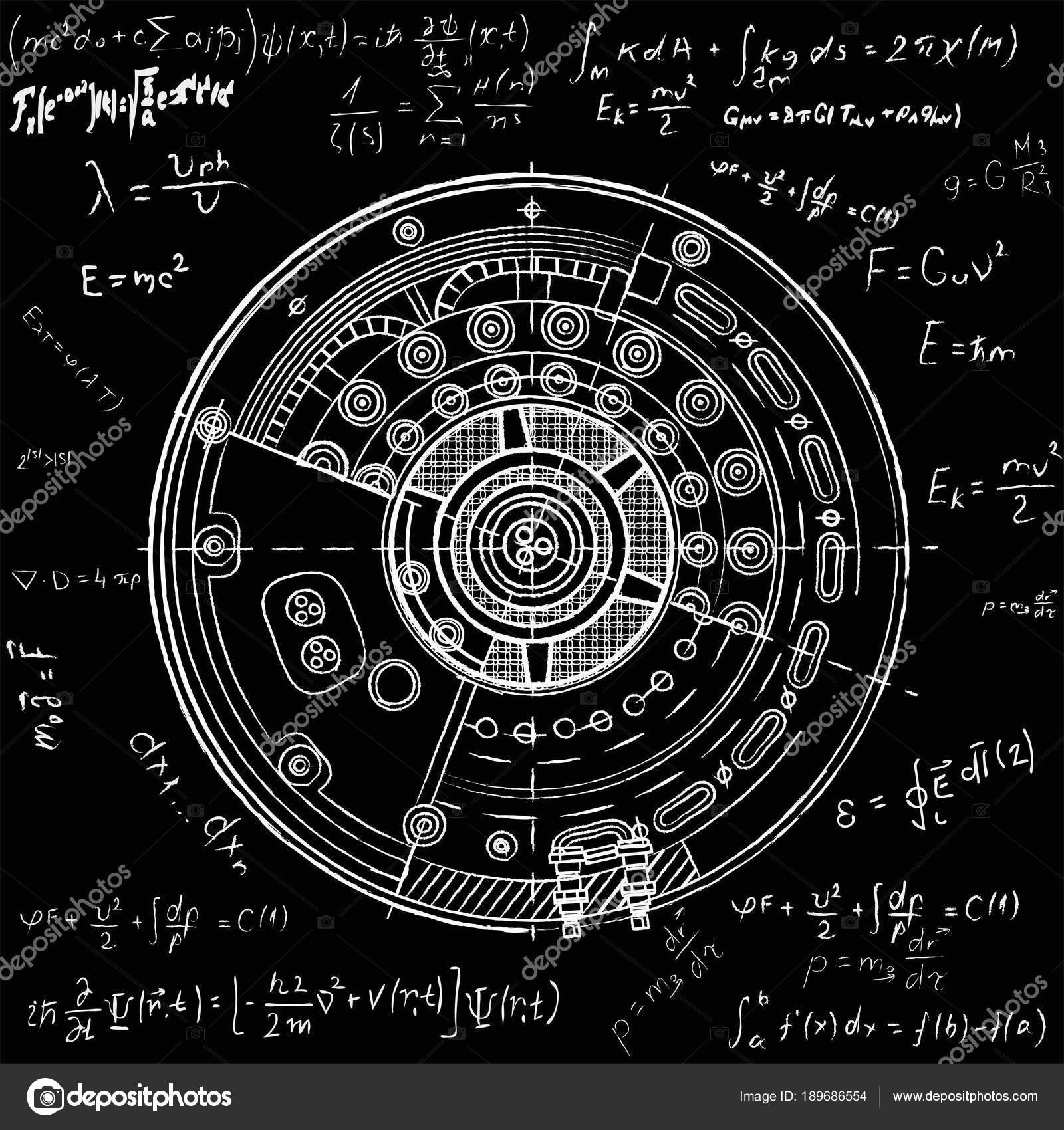 Nuclear reactor cold fusion drawings with formulas. It illustrates the ...