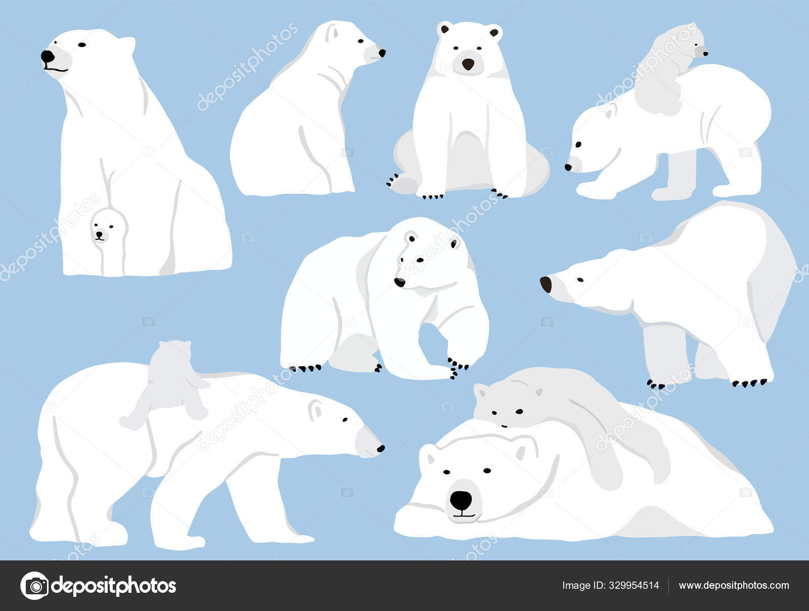 Simple white bear character.Vector illustration character doodle Stock ...