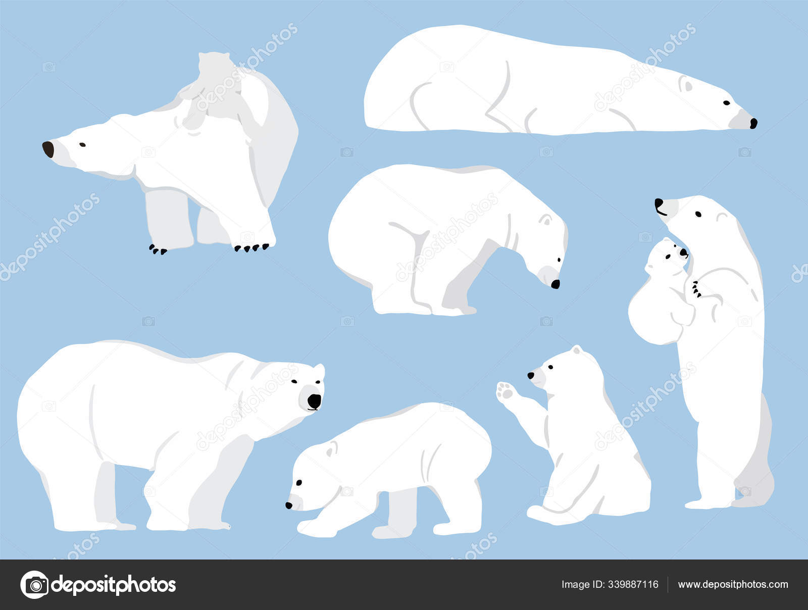 Simple white bear character.Vector illustration character doodle Stock ...