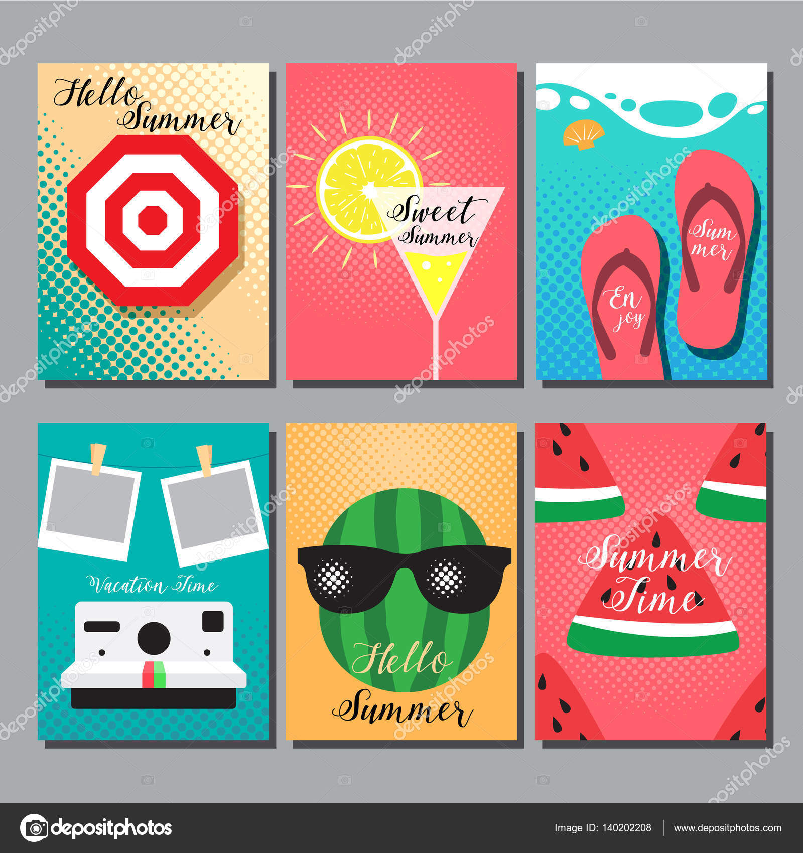 Summer , layout design, greeting card, cover book, banner, temp Stock ...