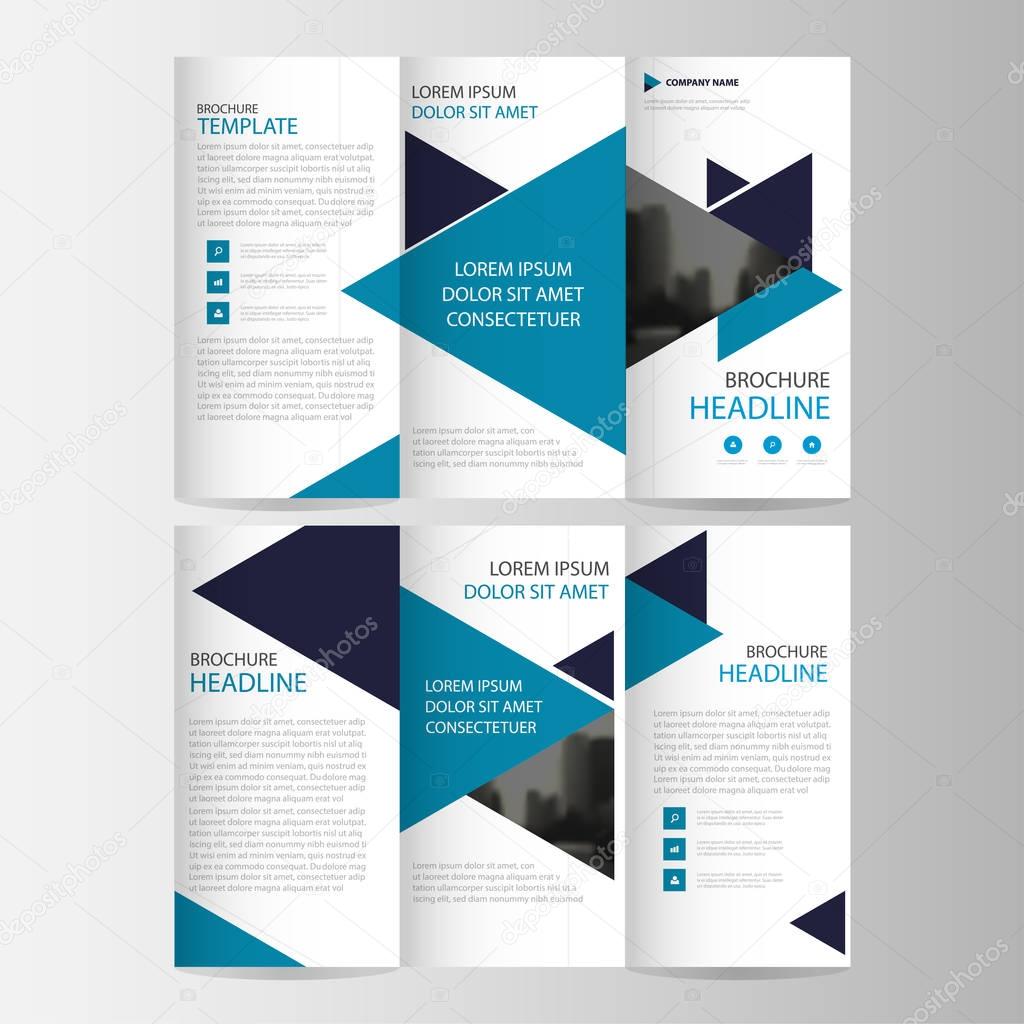 Blue Triangle Business Trifold Leaflet Brochure Flyer Report Template