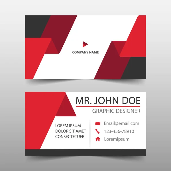 Red label corporate business card, name card template ,horizontal ...