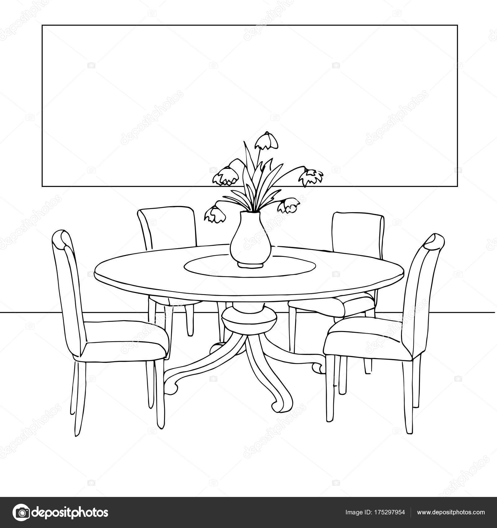 Dining Room Table Sketch