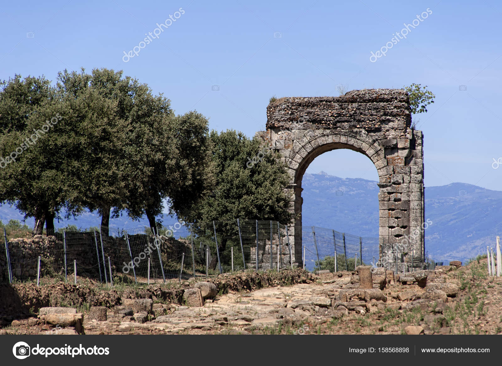 Arch Caparra Ruins Ancient Roman City Caparra Extremadura Spain Stock ...
