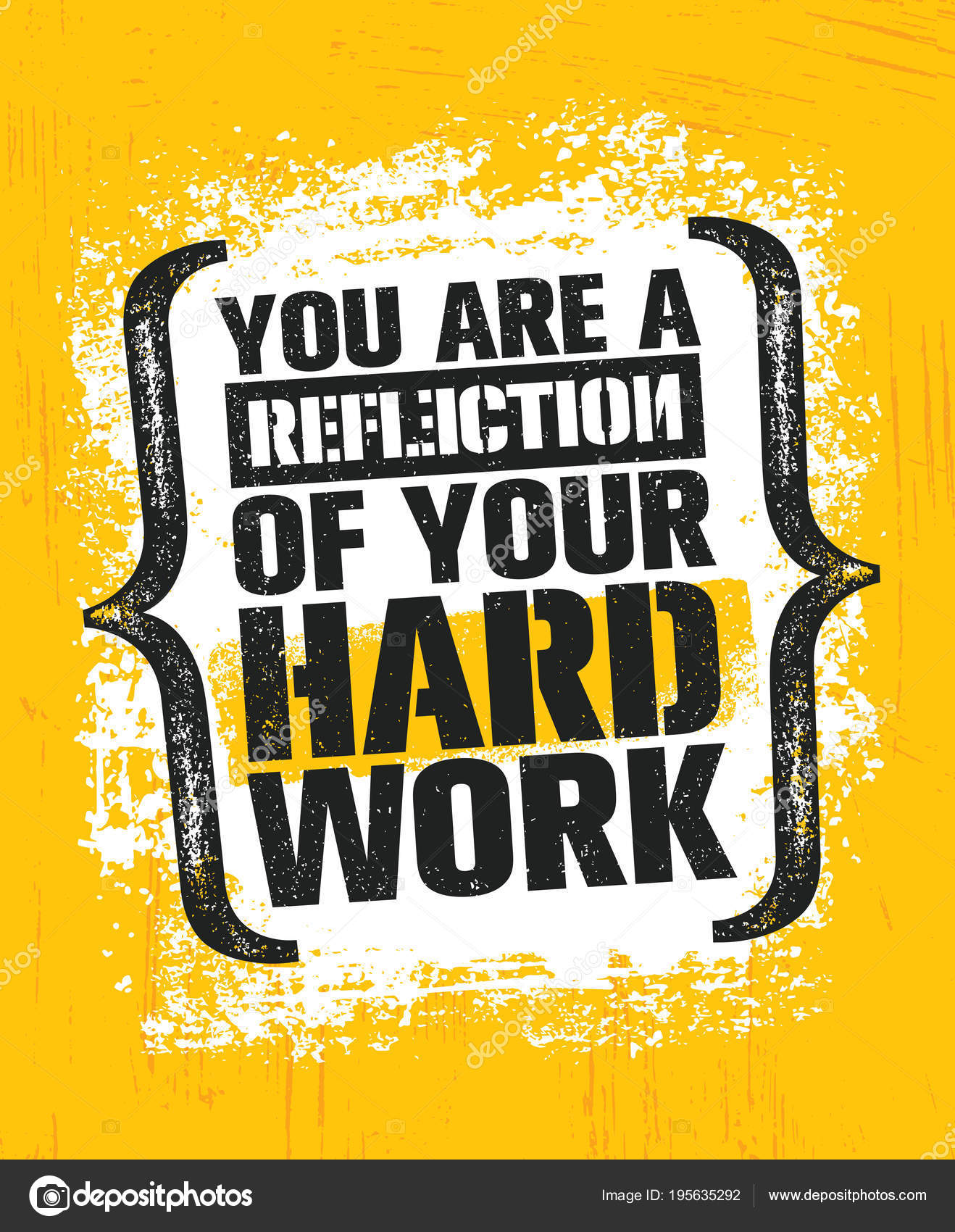 Template Motivational Quote Yellow Black White Stock Vector Image by ...